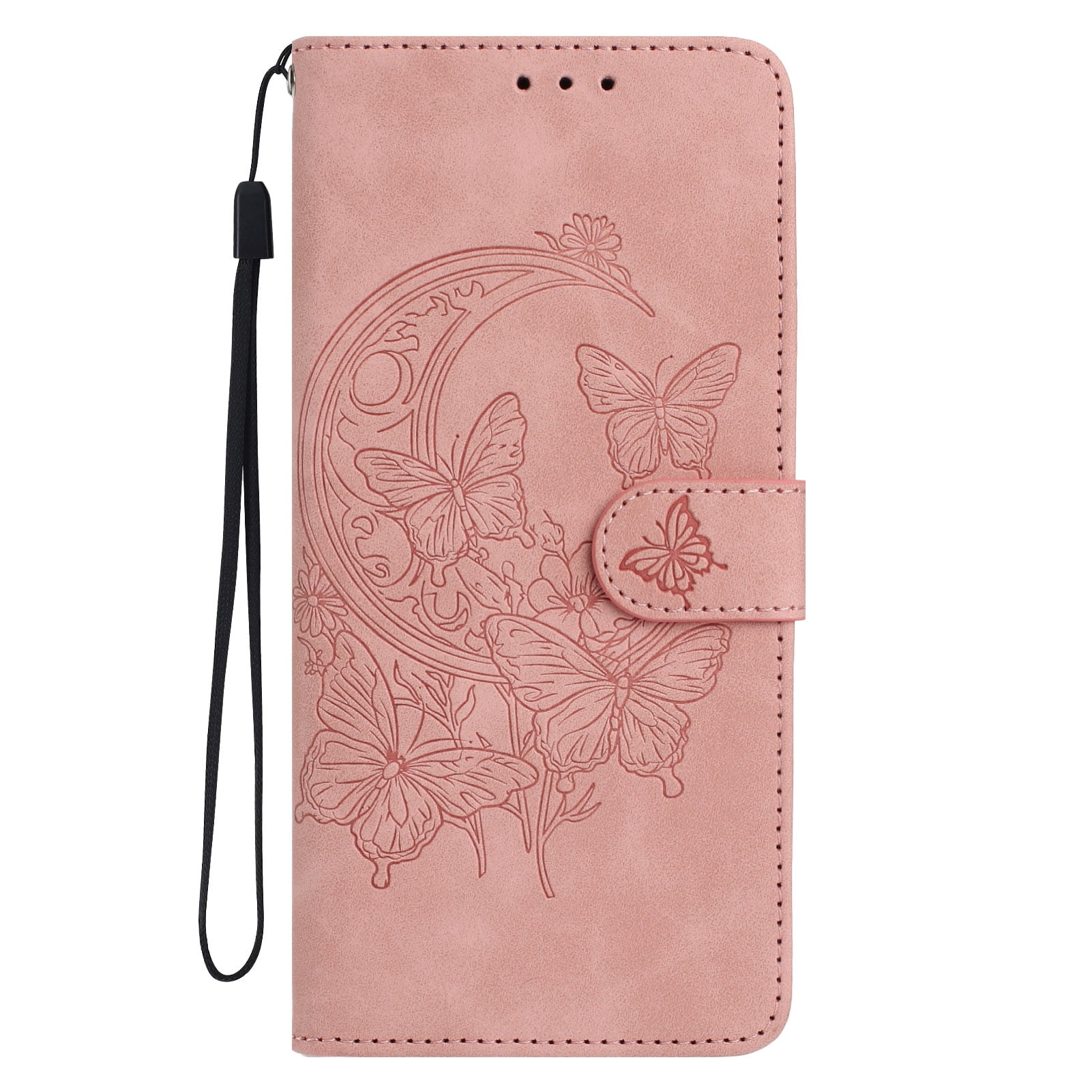 ELEHOLD Case for iPhone 16 Pro, Butterfly Embossed Leather Wallet Case ...