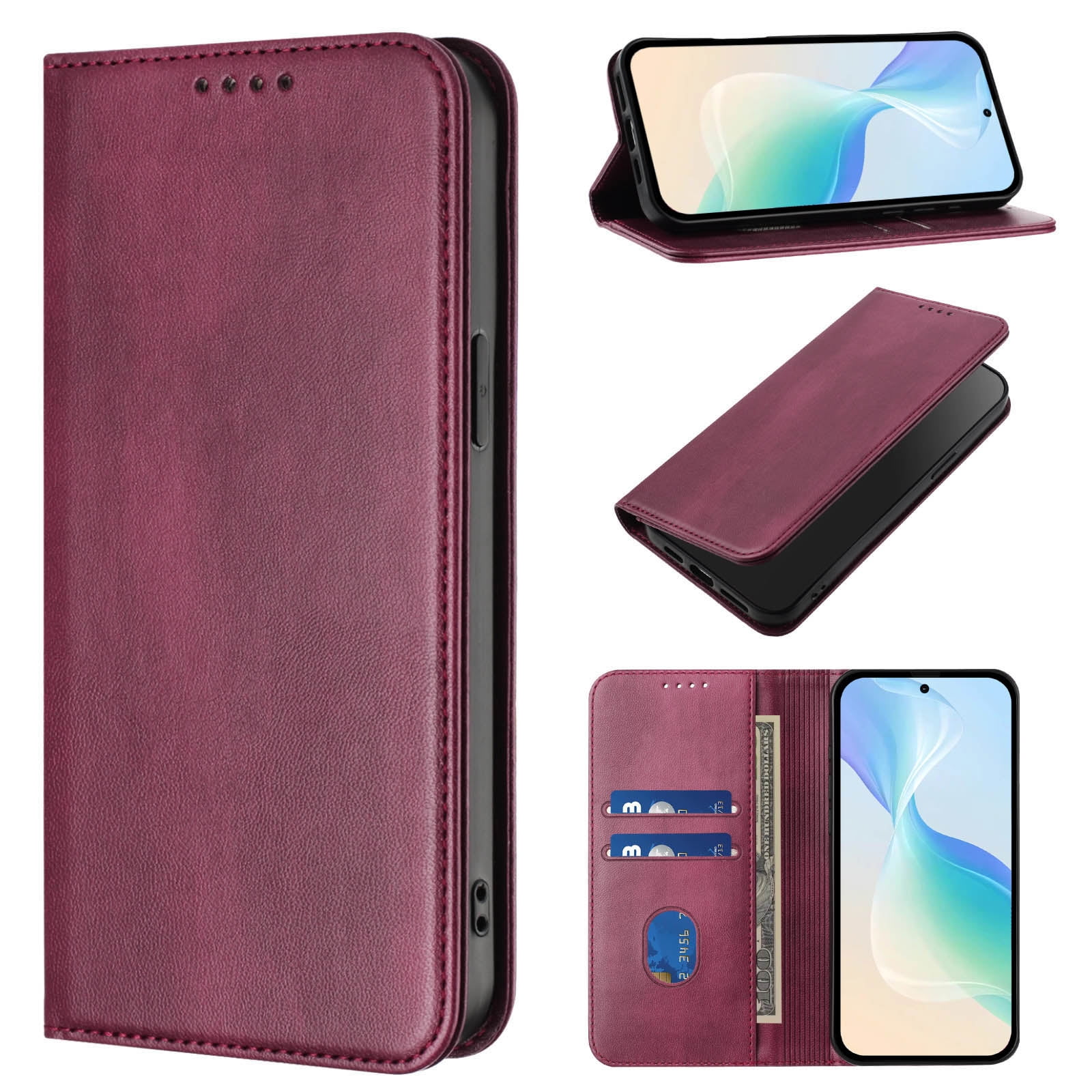 ELEHOLD Case for iPhone 16 Pro, RFID Vintage Wallet Phone Case ...