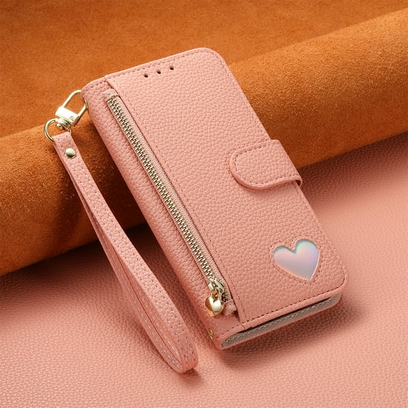 ELEHOLD Case for iPhone 16, Shockproof Zipper Leather Wallet Case with ...