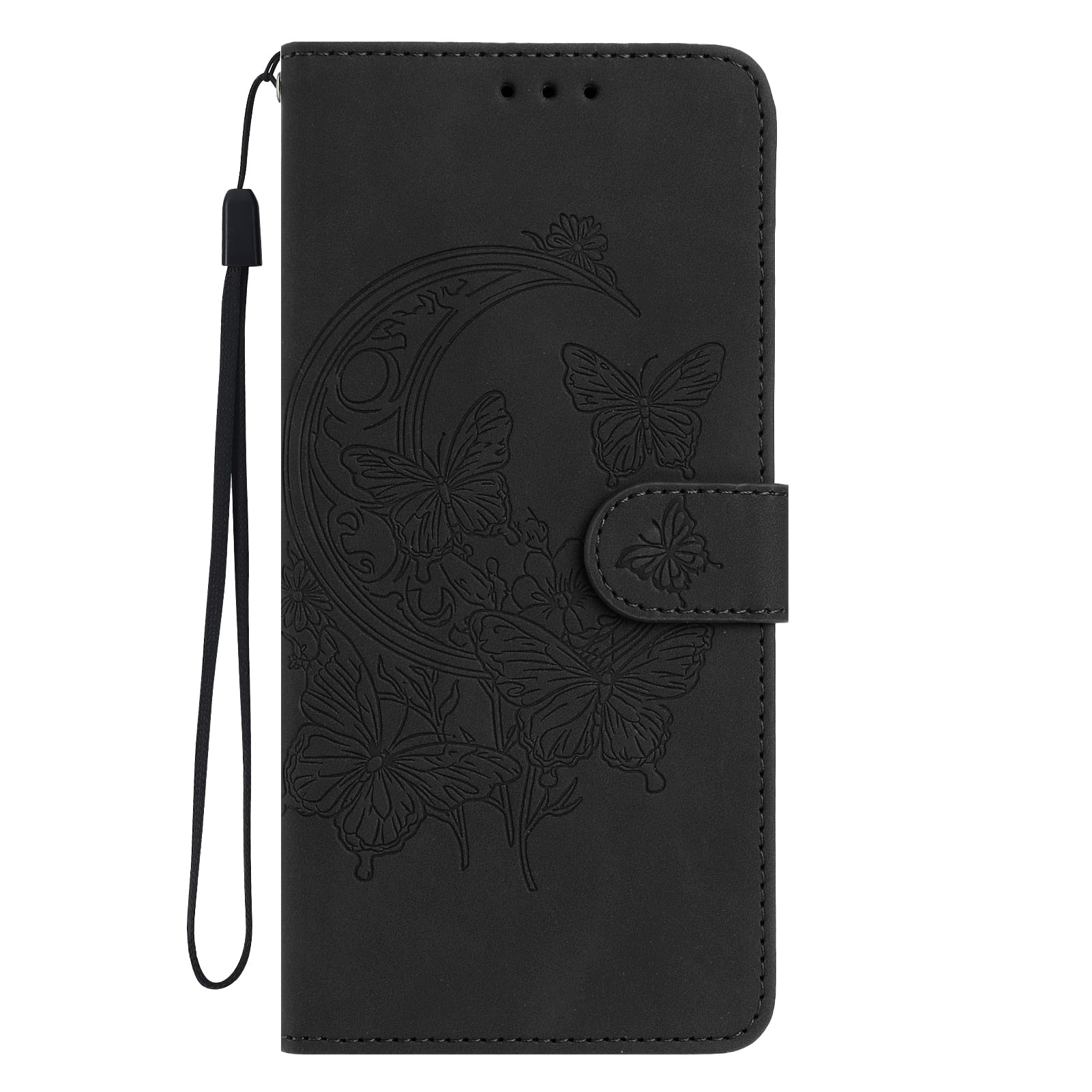 ELEHOLD Case for iPhone 16e, Butterfly Embossed Leather Wallet Case ...