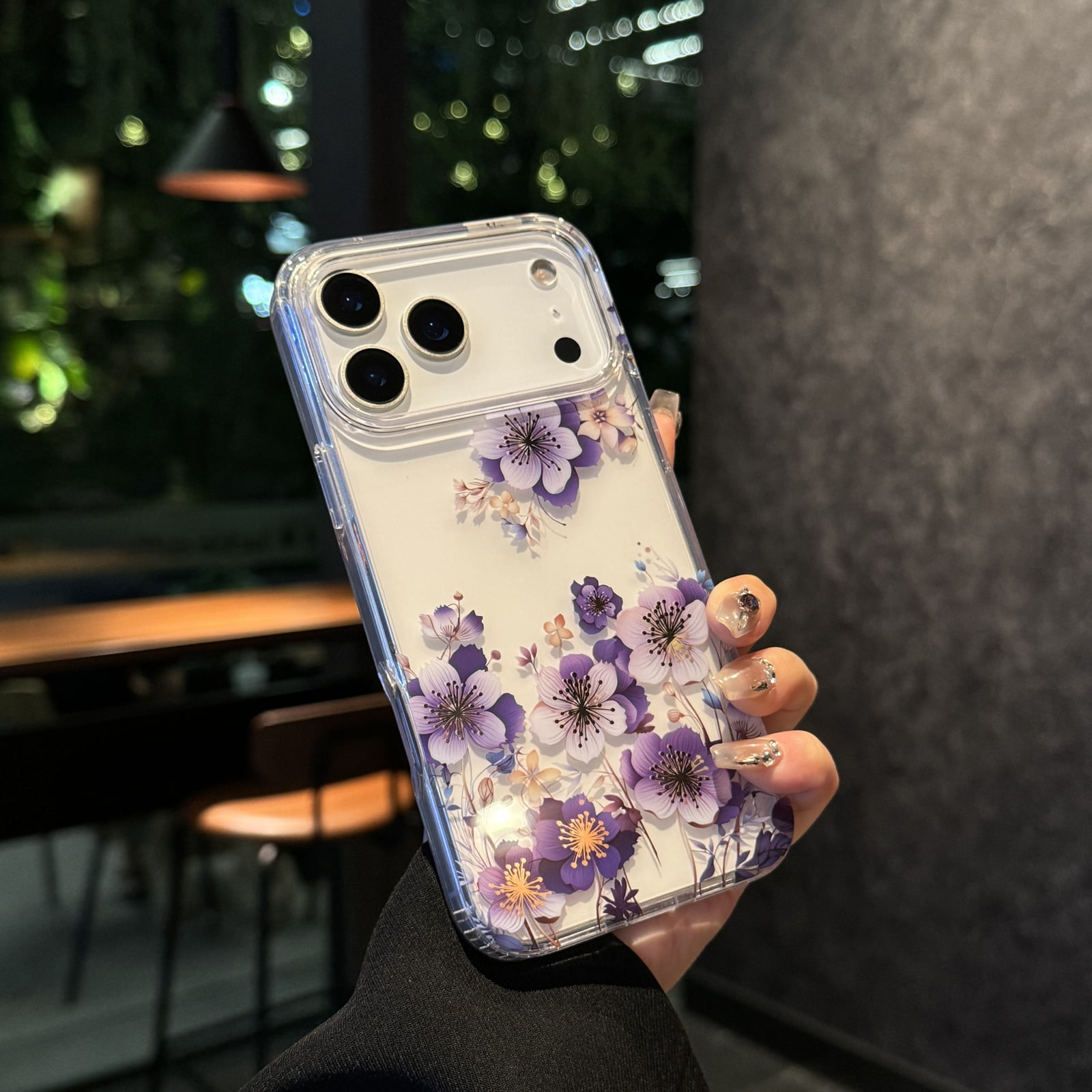 ELEHOLD Case for iPhone 17 Pro Max, Clear Floral Shockproof Phone Case ...