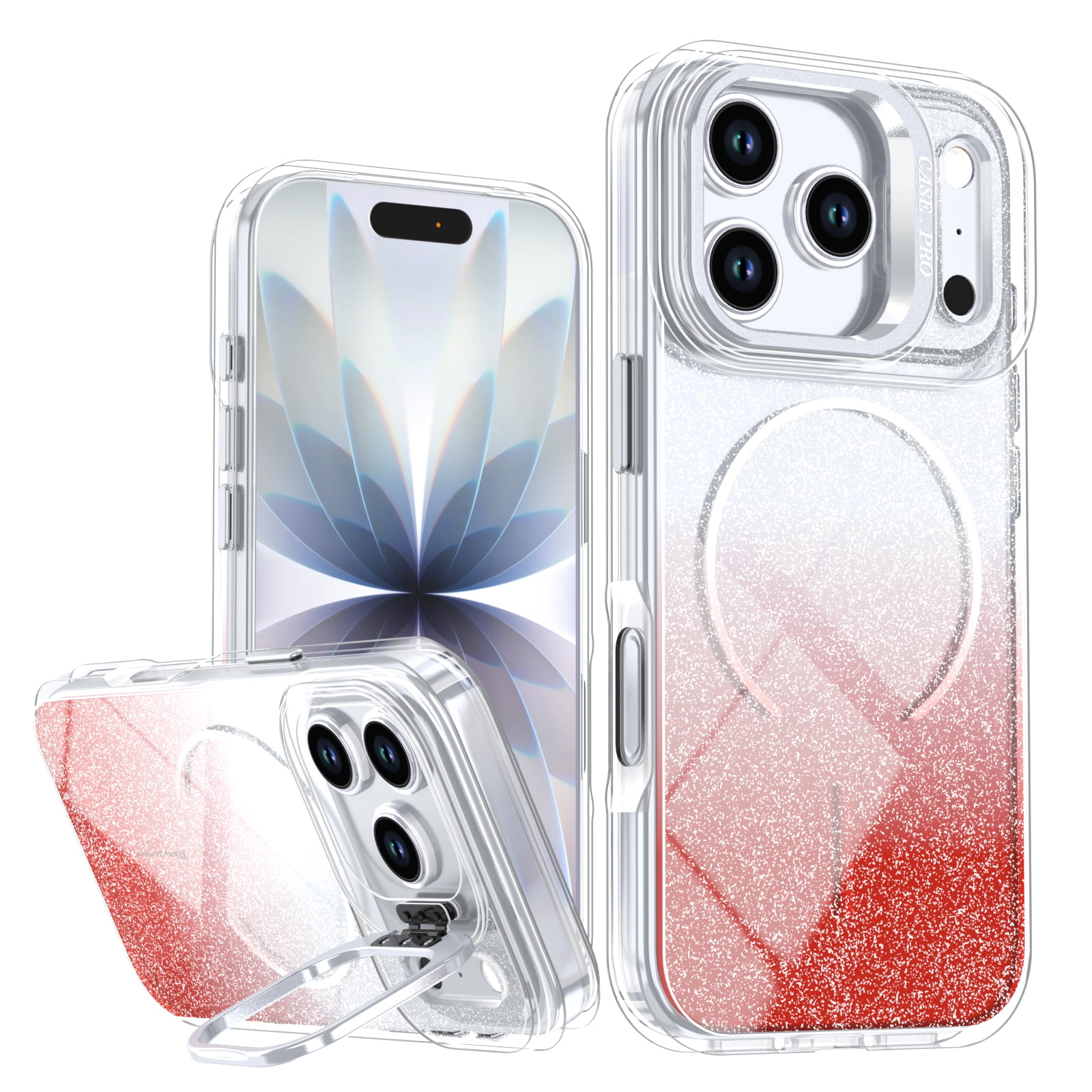 ELEHOLD Case for iPhone 17 Pro Max, Glitter Gradient Shockproof Dual ...