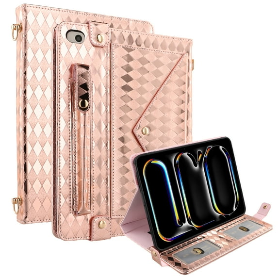 ELEHOLD Case for ipad mini12345, Crossbody Leather Wallet Protective ...