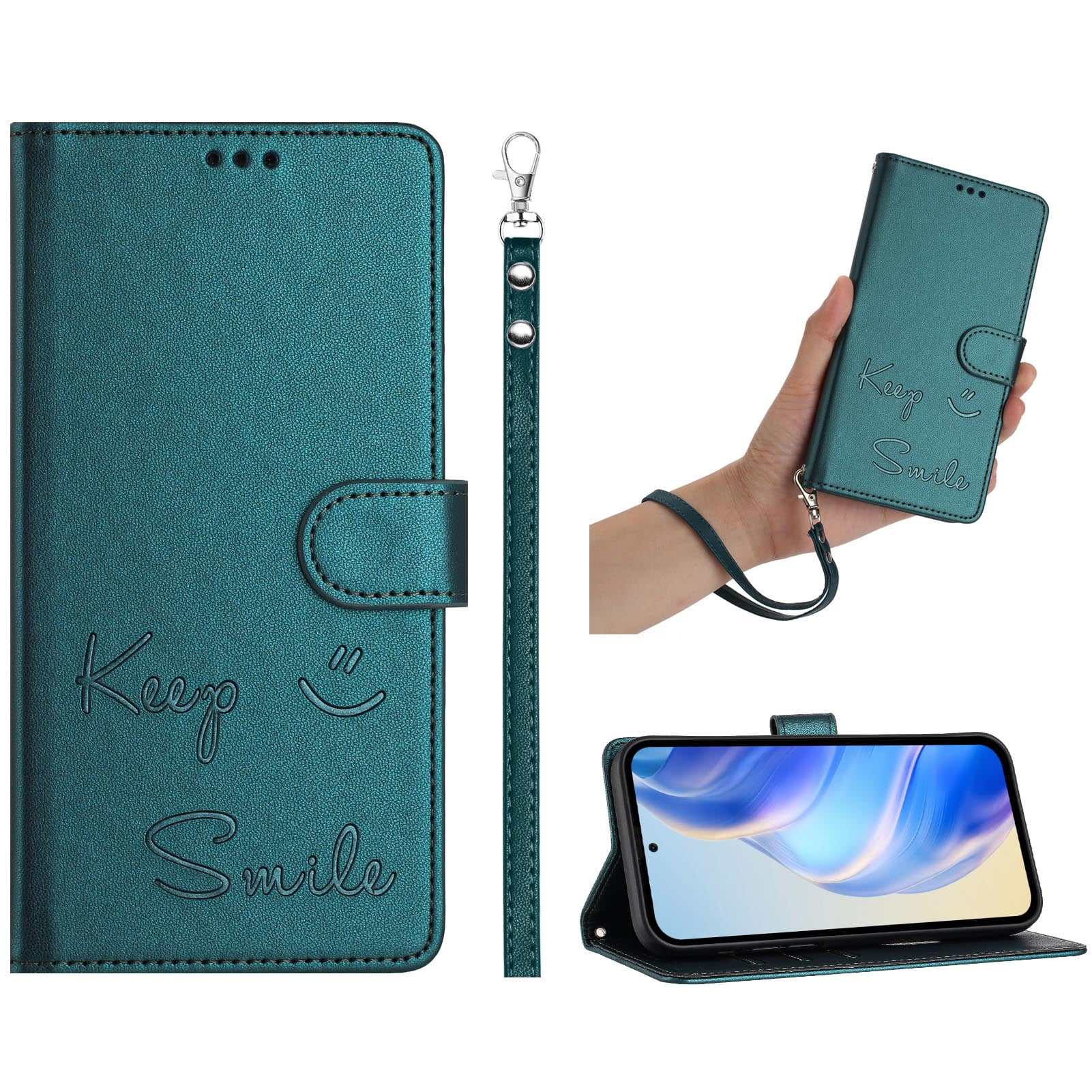ELEHOLD Case for iPhone 16 Pro, RFID Blocking Wallet Case with ...