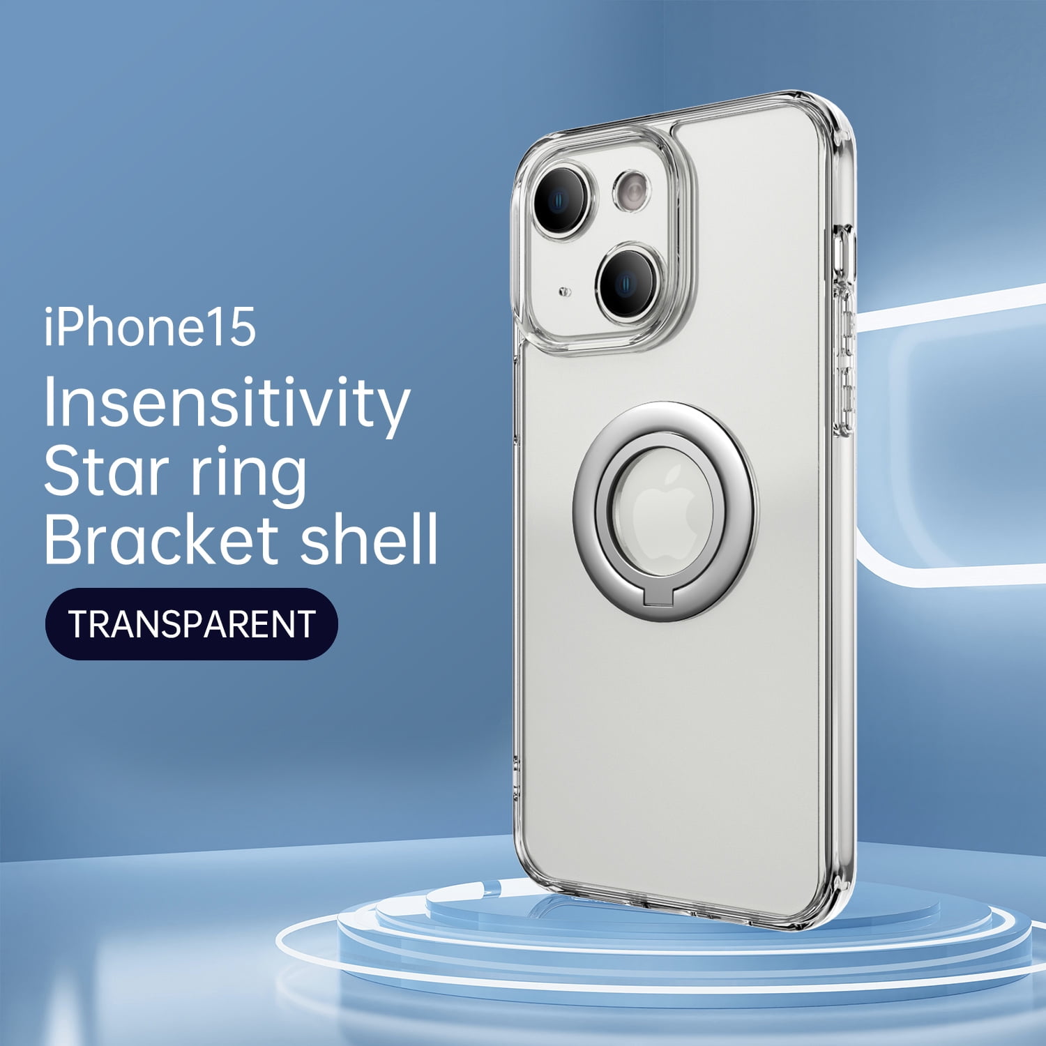 ELEHOLD Clear Case for iPhone 15,Transparent Clear with 360° Rotating ...