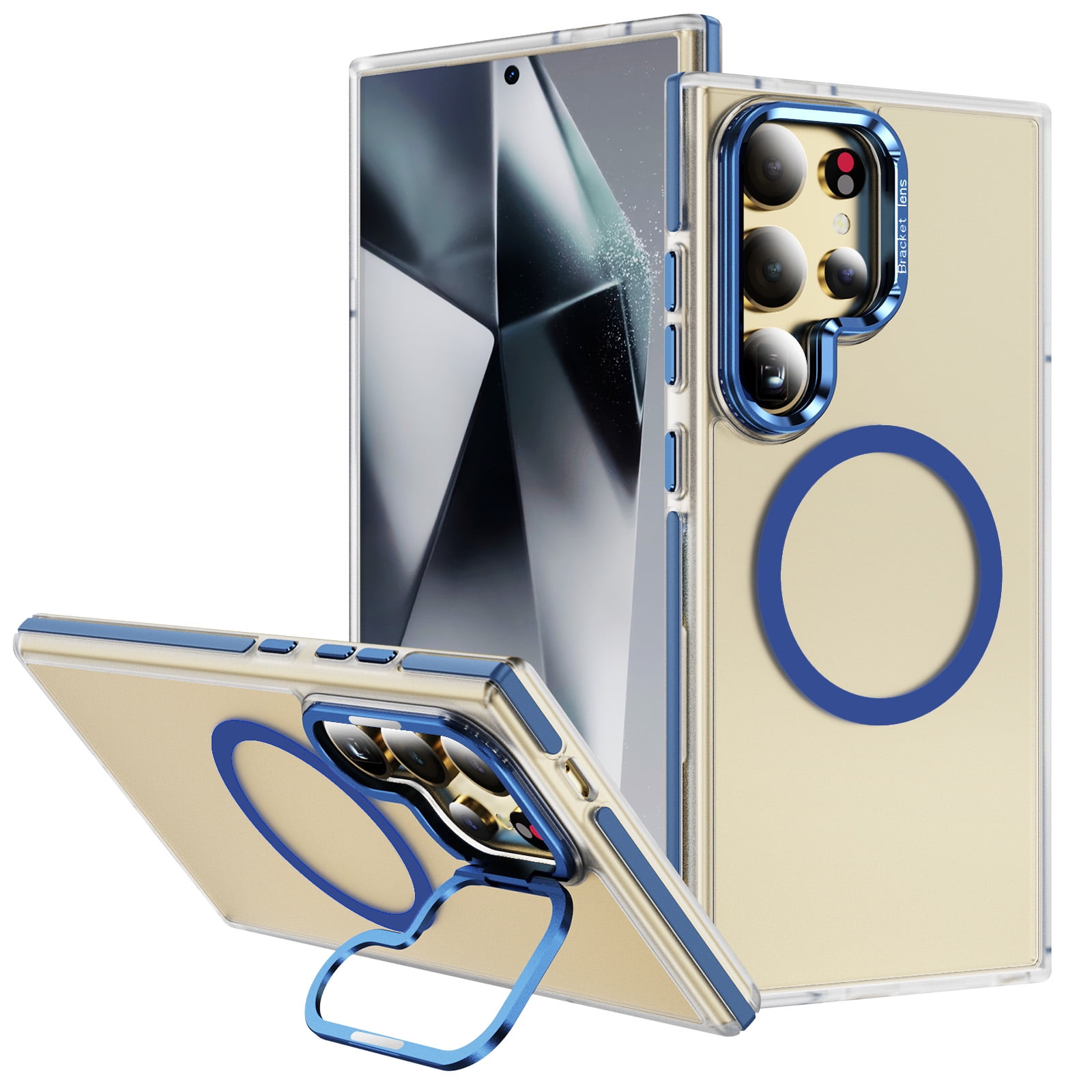 ELEHOLD Clear Frosted Rugged Case For Samsung Galaxy S23 Magnetic ...