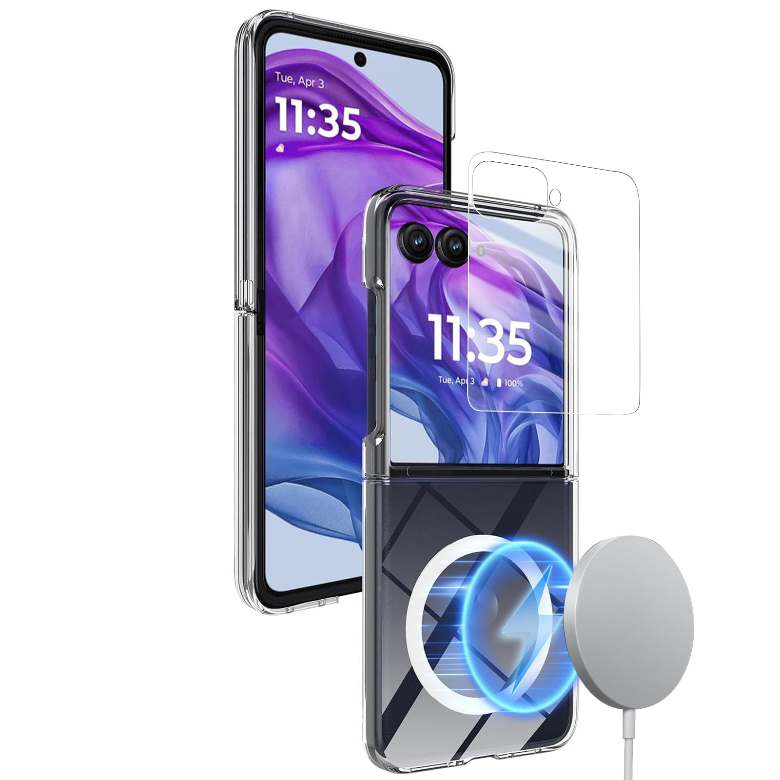 ELEHOLD Clear Magnetic Case For Motorola Razr Ultra 2025/ Razr 60 Ultra ...