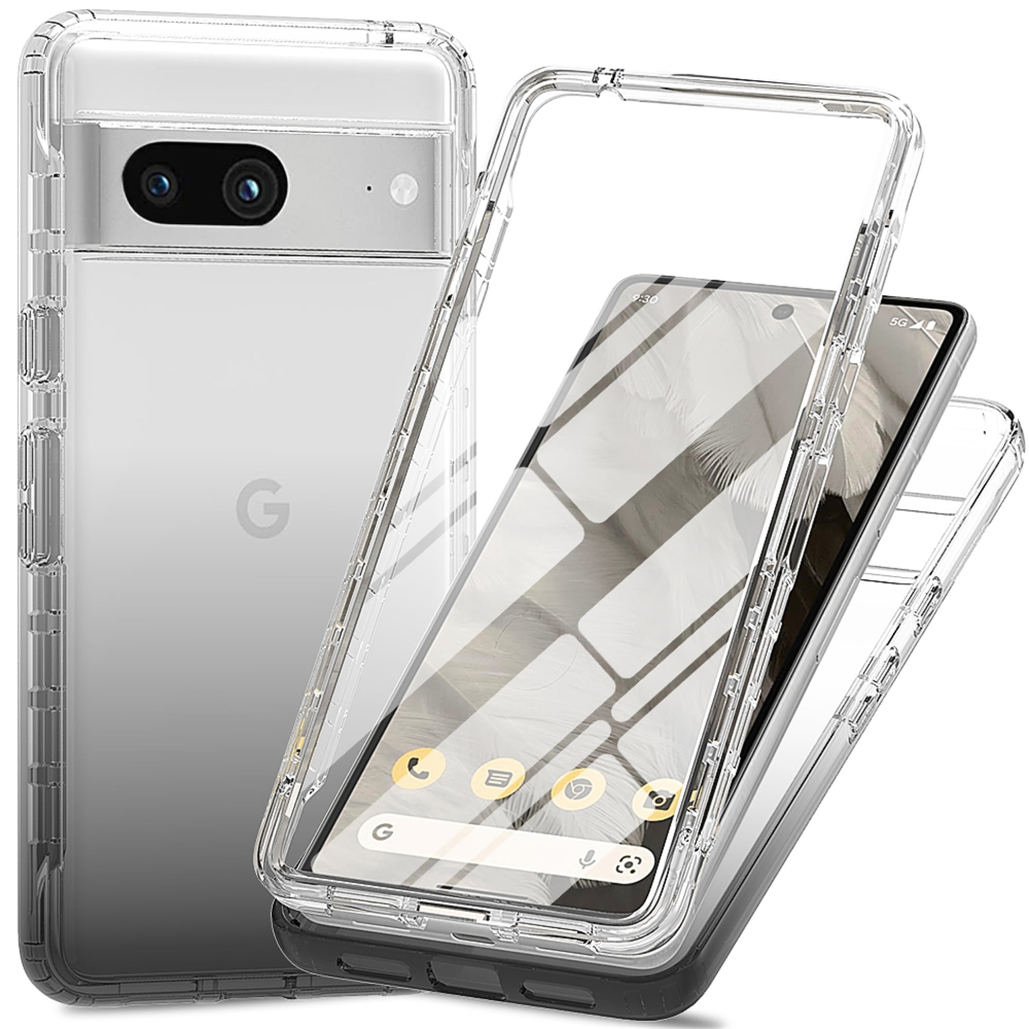 ELEHOLD Clear Protective Case for Google Pixel 8,Full Body Cover with ...