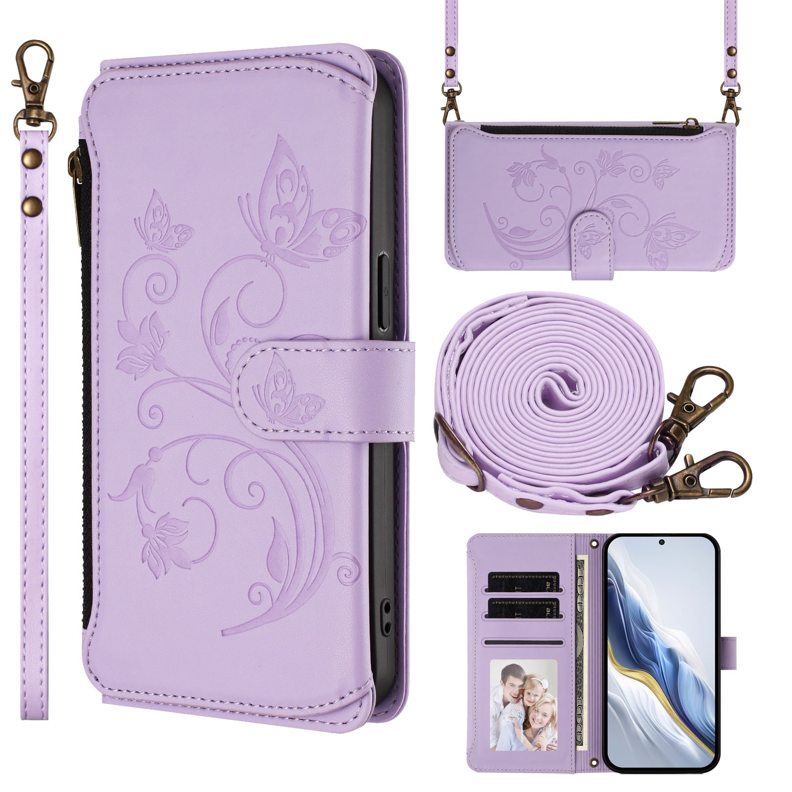 ELEHOLD Crossbody Case for Samsung Galaxy S23, Shockproof Leather ...