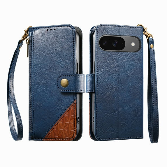 ELEHOLD For Google Pixel 9A Wallet Case,Business Leather Shockproof PU ...
