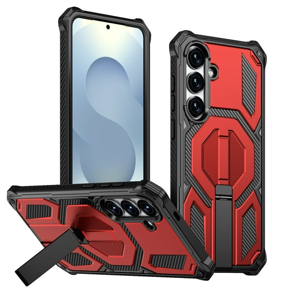 ELEHOLD For Samsung Galaxy S25 Magnetic Case, Rugged Heavy Duty Fold ...