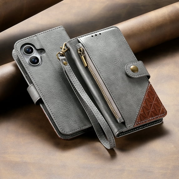 ELEHOLD For iPhone 16 Wallet Case,Business Leather Shockproof PU ...