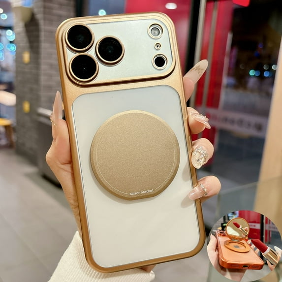 ELEHOLD For iPhone 17 Pro Magnetic Case With Makeup Mirror,Shockproof ...