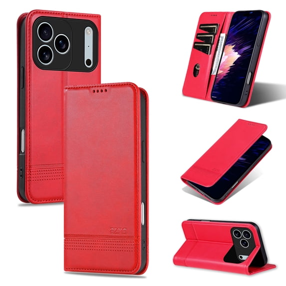 ELEHOLD For iPhone 17 Pro Max Flip Wallet Case with Card Slot, Soft PU ...