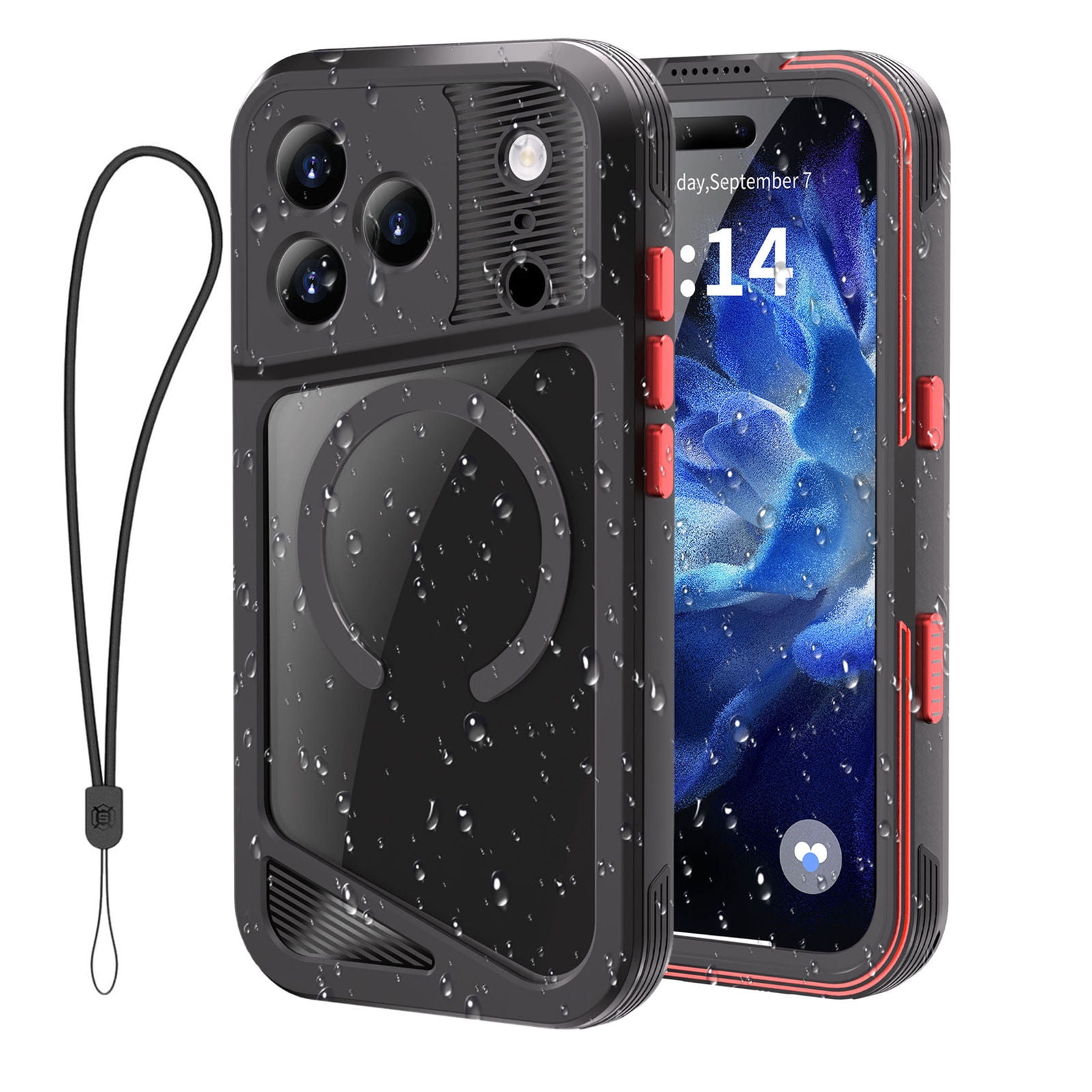 ELEHOLD For iPhone 17 Pro Max IP68 Waterproof Magnetic Case with Screen ...