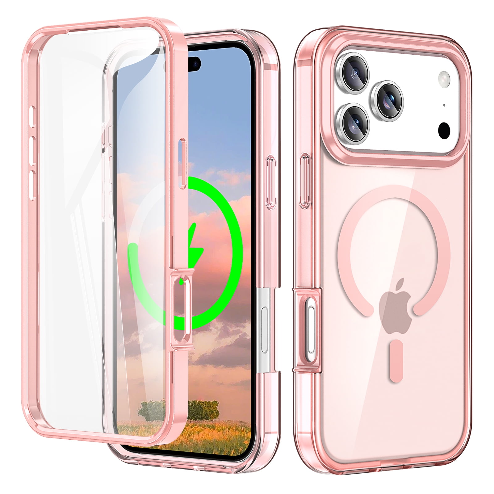 ELEHOLD Full Body Magnetic Case for iPhone 17 Pro,Built-in Front Screen ...