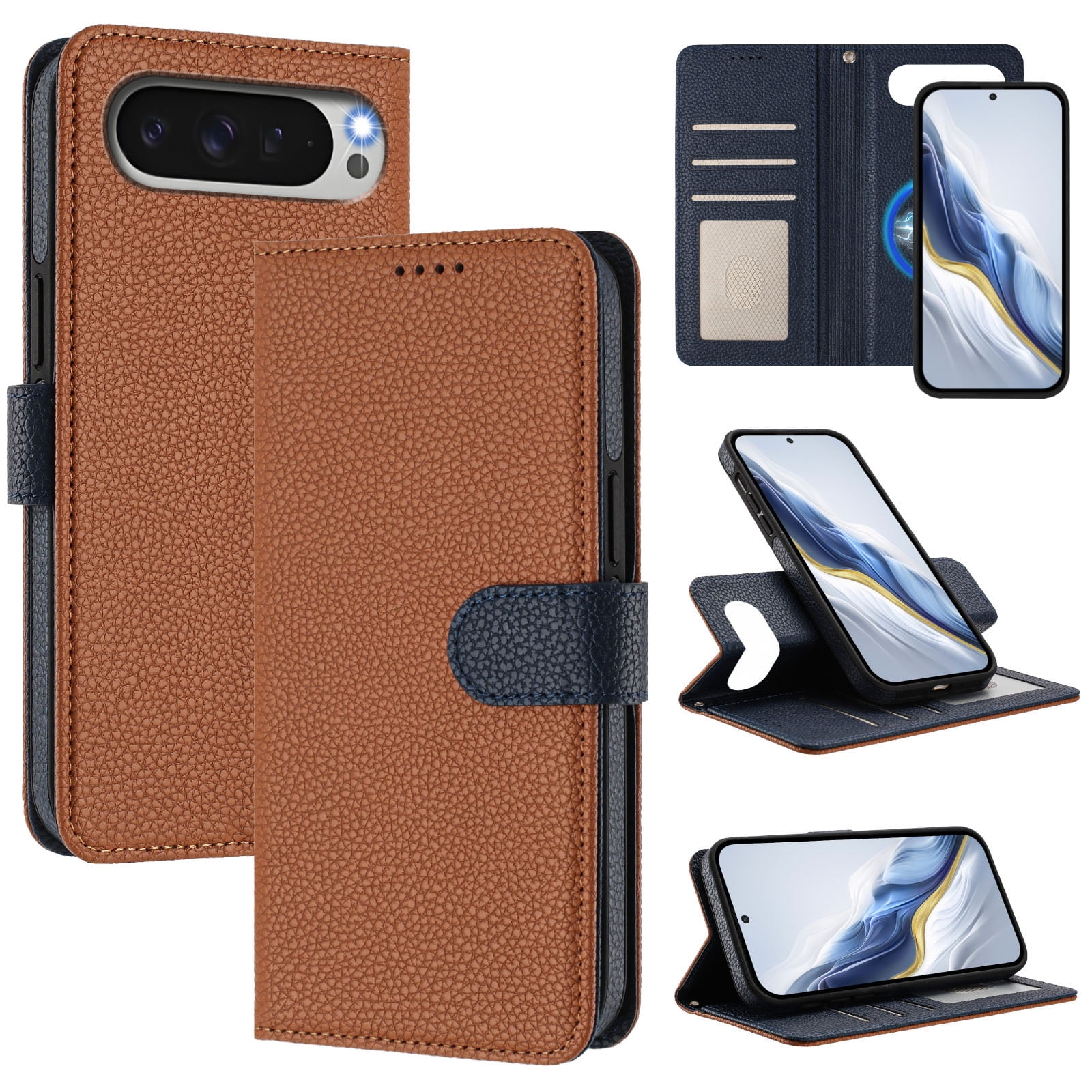 ELEHOLD For Google Pixel 10 /10 ProFlip Wallet Case, 2-in-1 Detachable ...