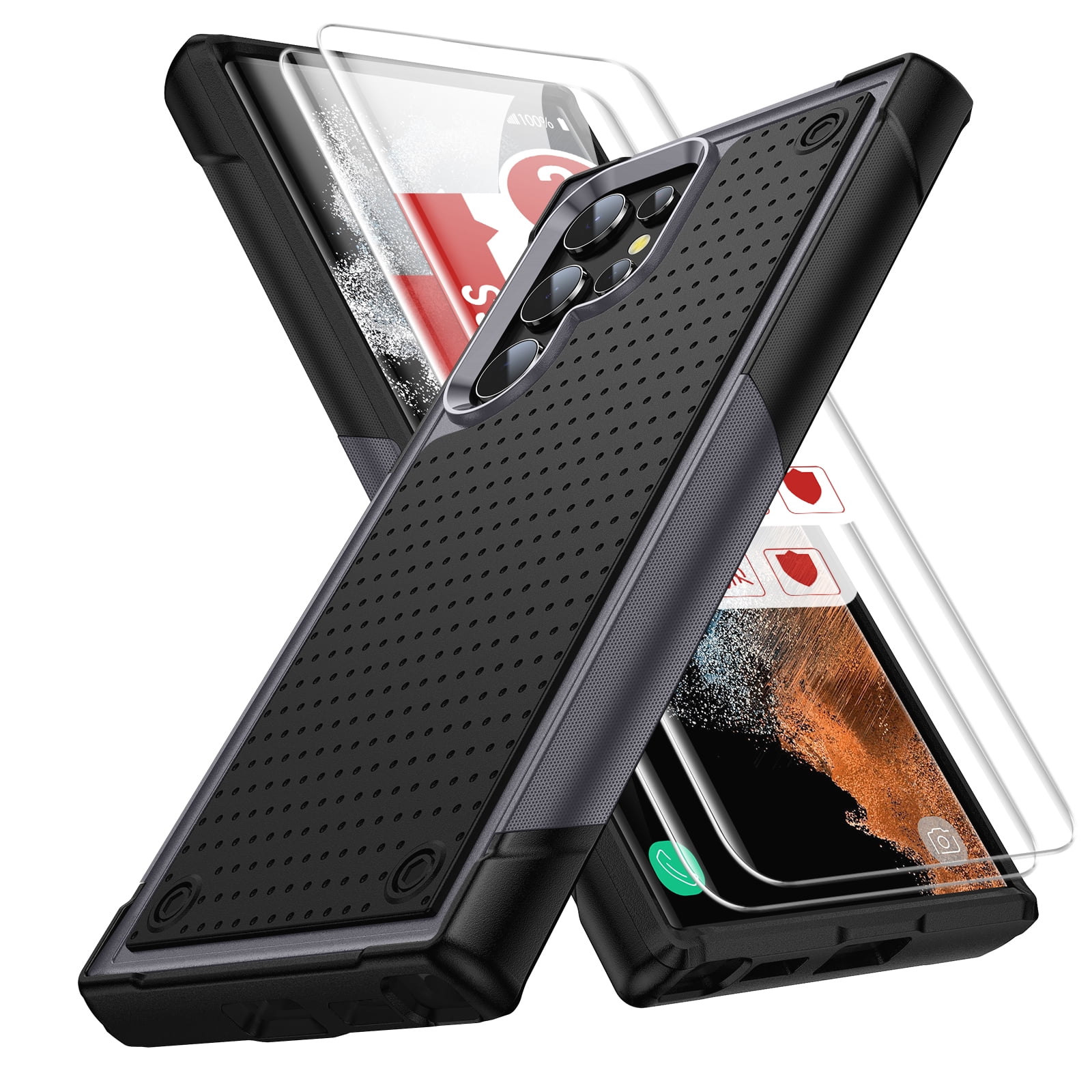 ELEHOLD Heavy Duty Rugged Case for Samsung Galaxy S24 Plus,Hybrid Hard ...