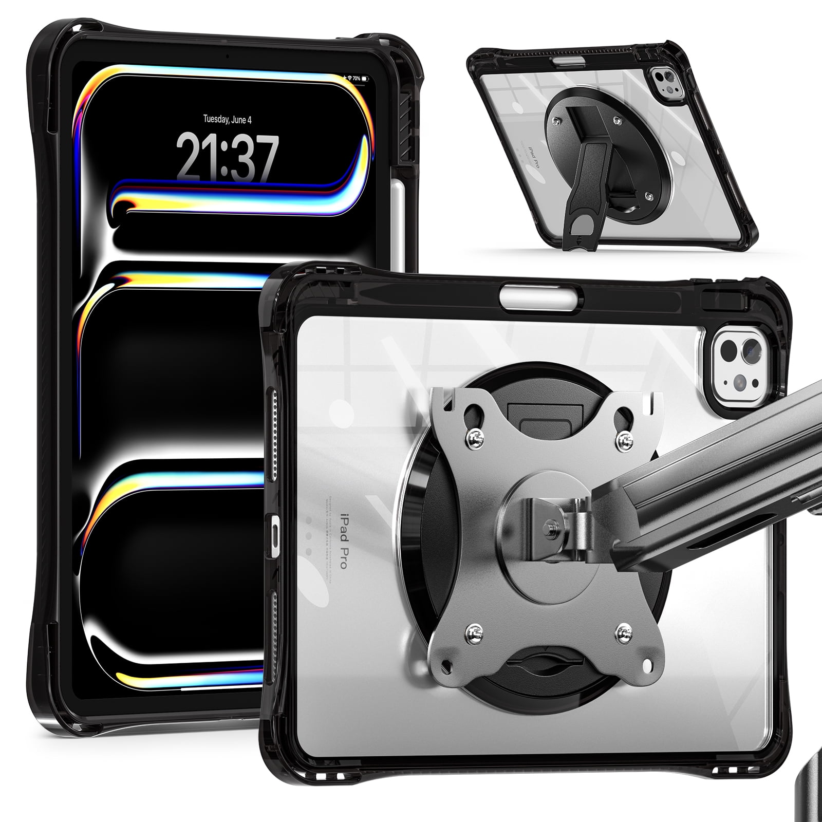 ELEHOLD Heavy Duty VESA-Compatible Case For iPad Air 11-inch M3/M2 ...