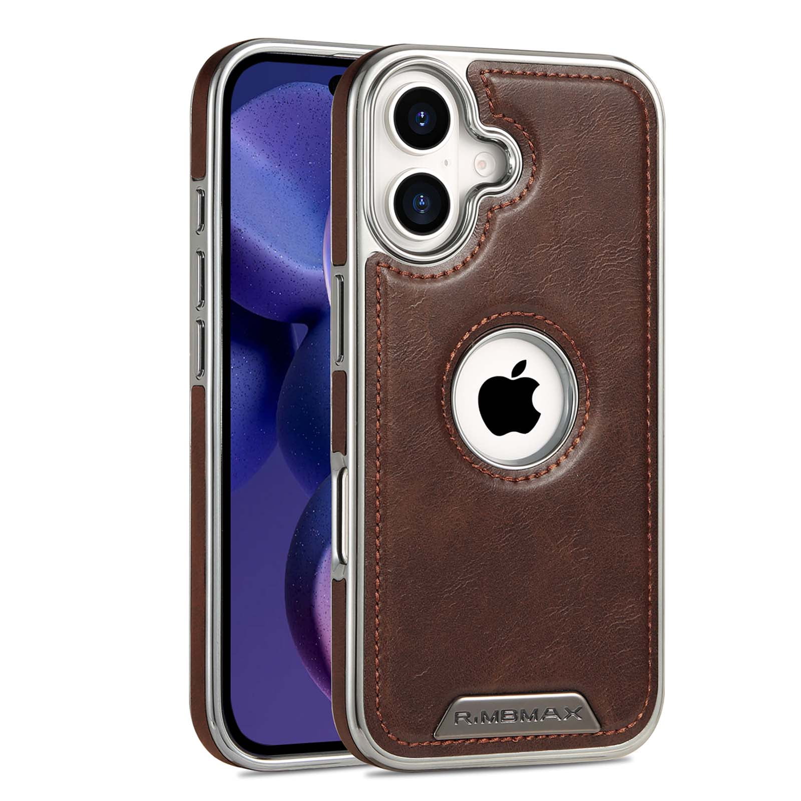 ELEHOLD Hybrid Rugged Case For iPhone 16 – PU Leather + Hard PC ...