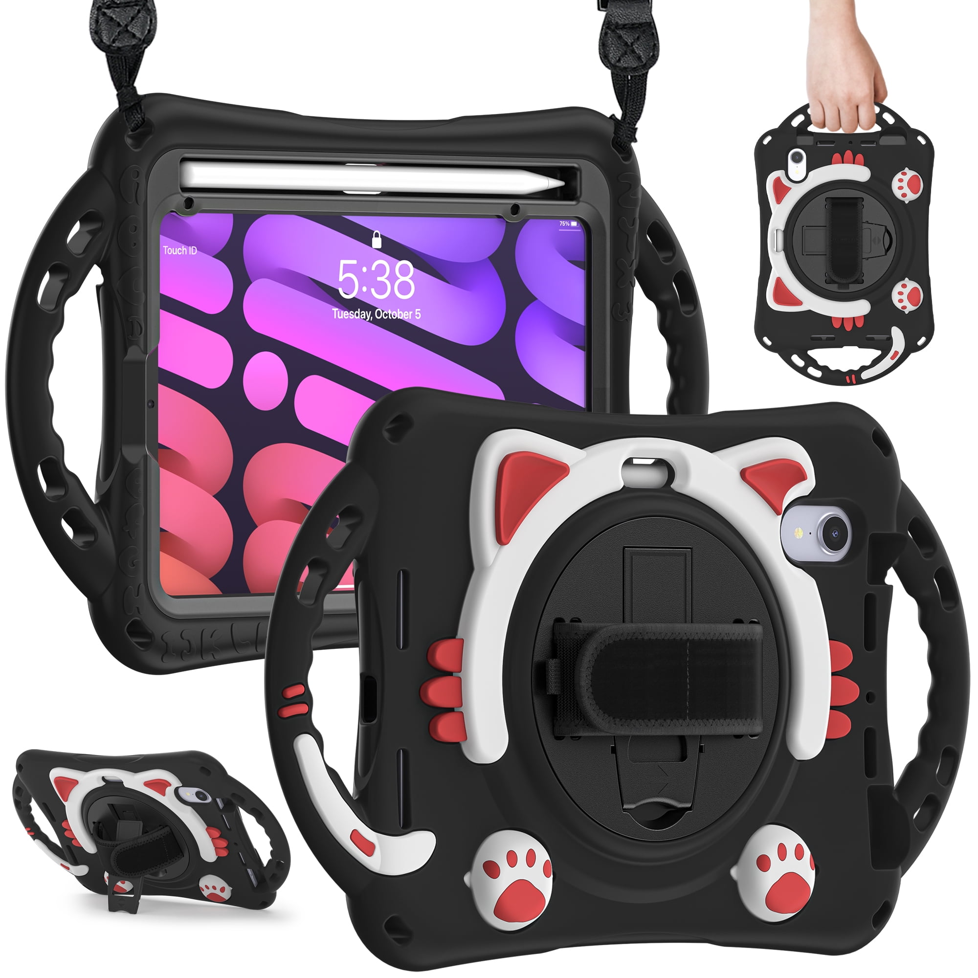 ELEHOLD Kids Case for iPad 10th Gen 10.9" (2022), Cute Cat Design Heavy ...