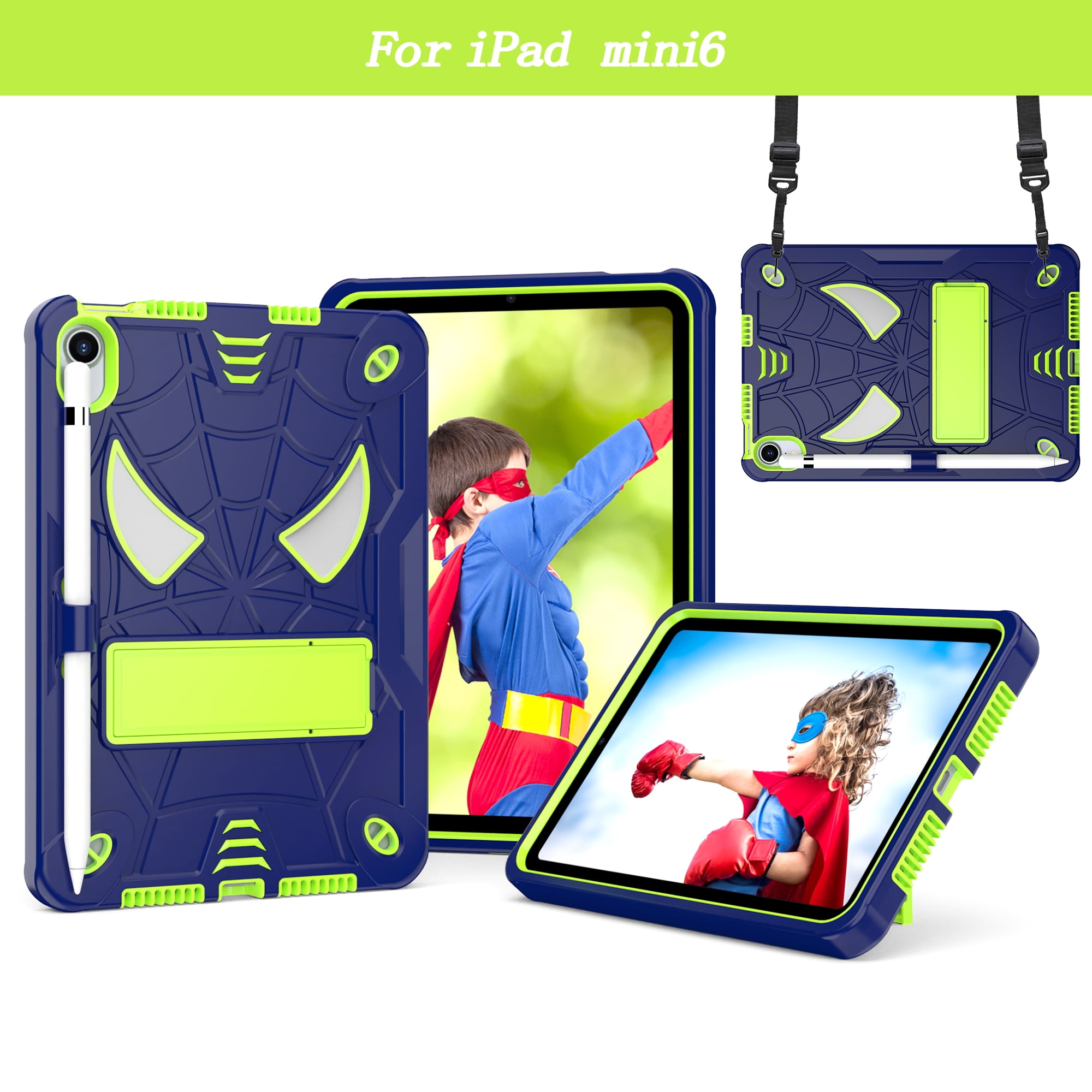 ELEHOLD Kids Case for iPad Mini 6th Generation 2021, Heavy Duty Rugged ...