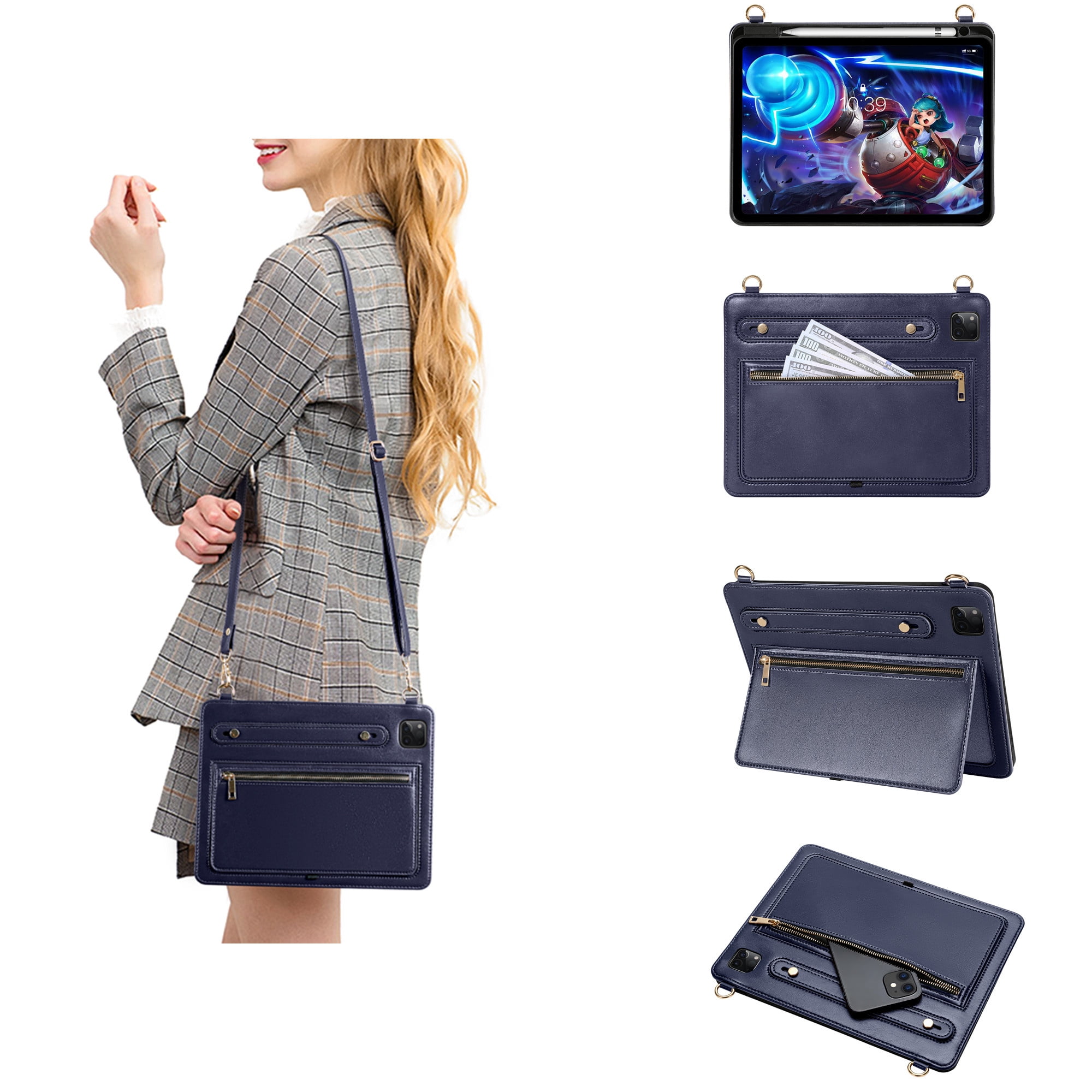 ELEHOLD Leather Case for iPad Pro 12.9 Inch 2022/2021/2020/2018,with ...