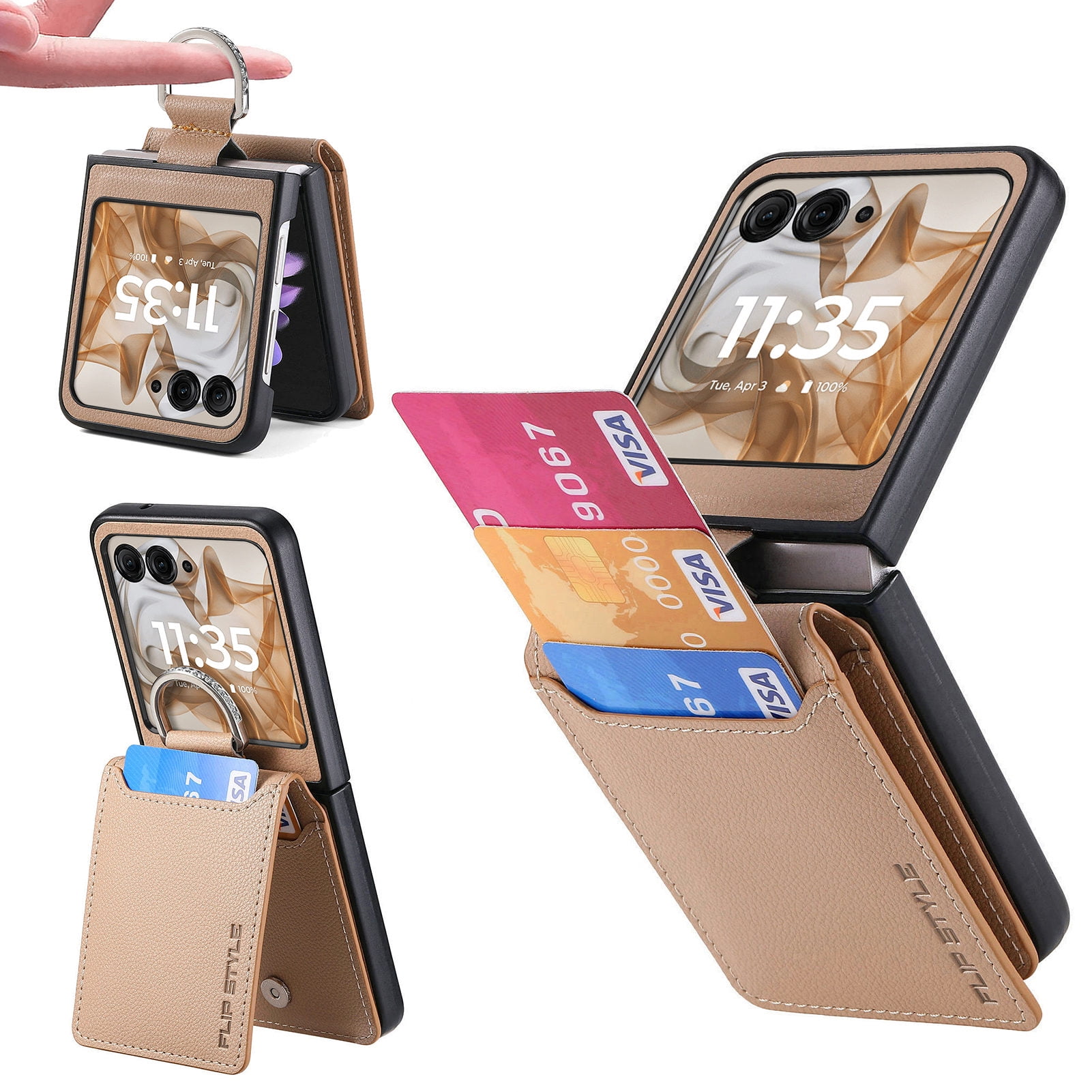 ELEHOLD Leather Wallet Case for Motorola Razr 2025/2024/ Razr 60 with ...