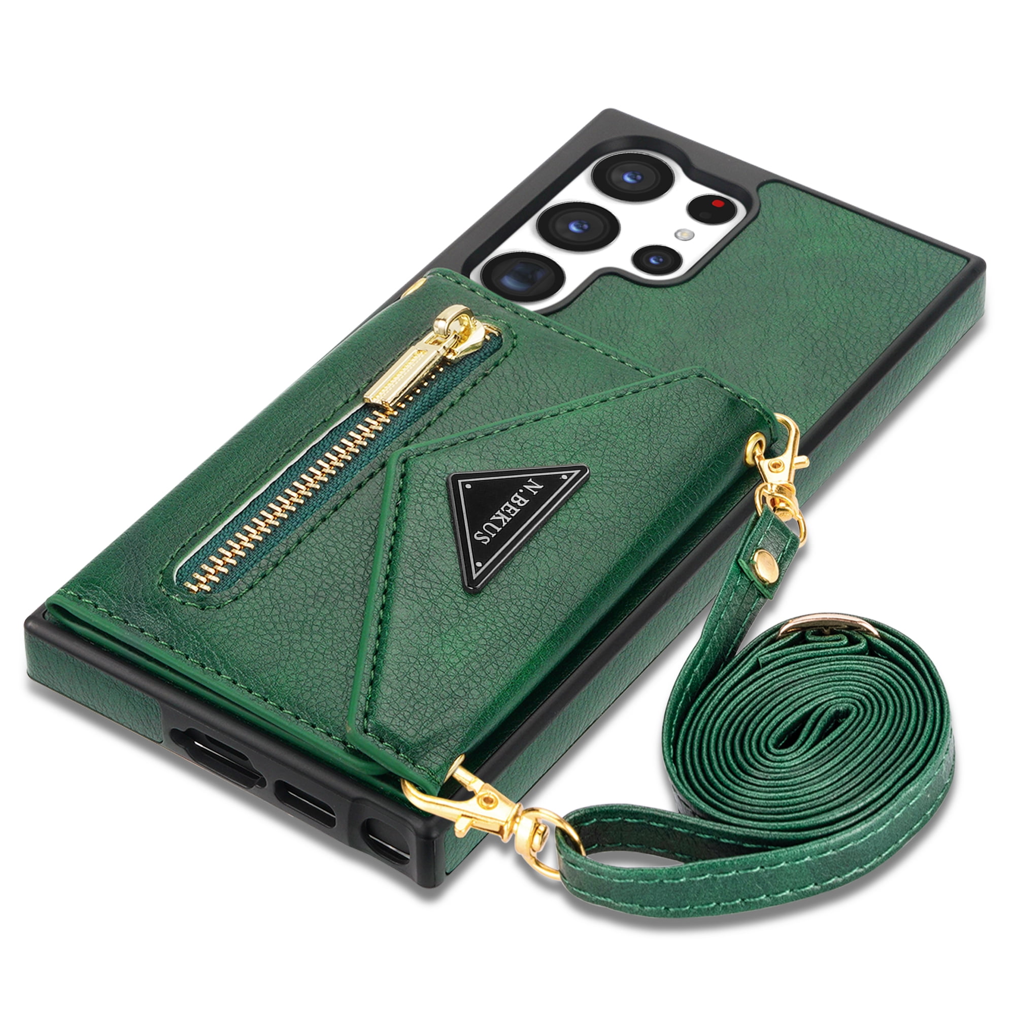 ELEHOLD Luxury Leather Wallet Case for Samsung Galaxy S23 Ultra,with ...