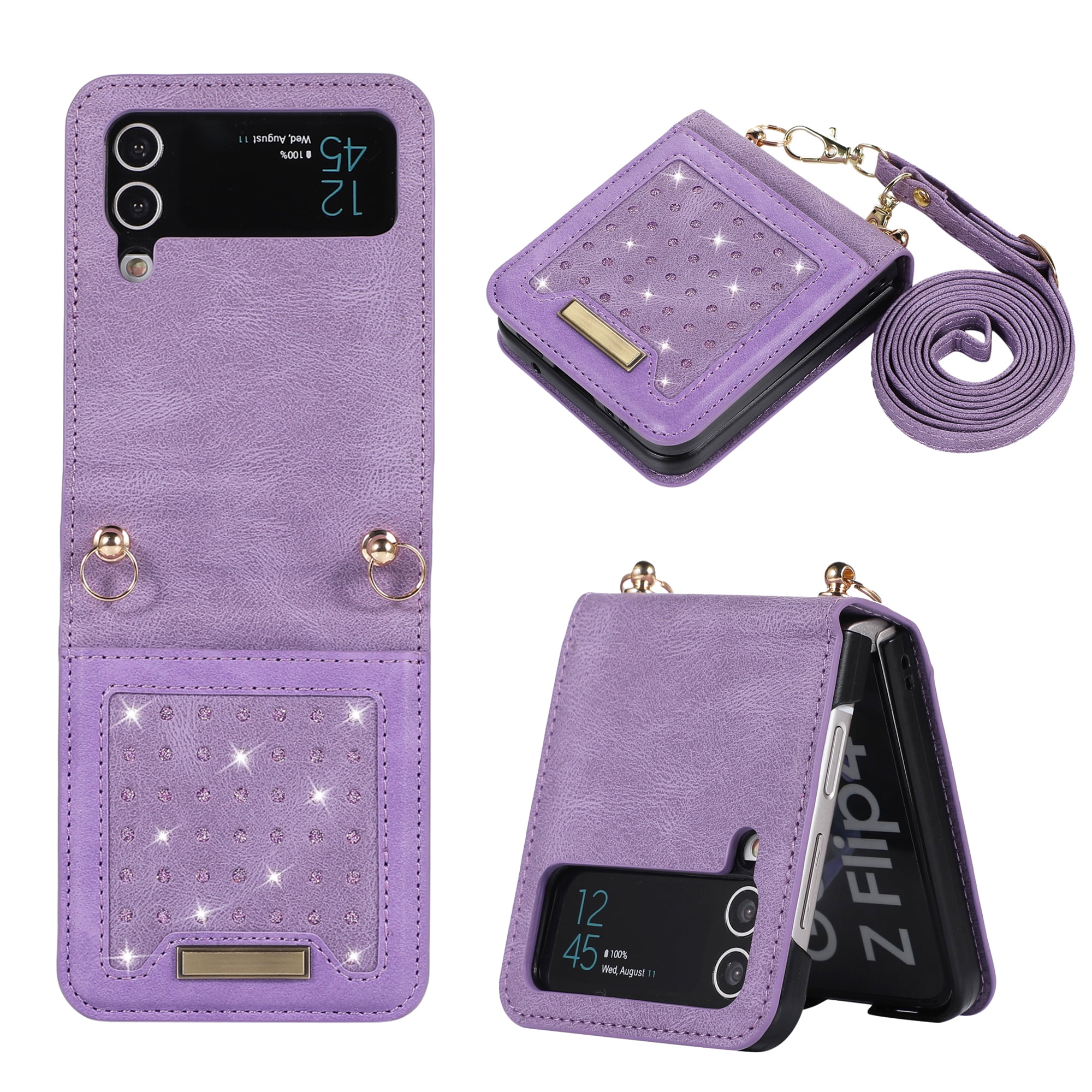ELEHOLD Luxury Wallet Case for Samsung Galaxy Z Flip 3 Bling Diamond ...