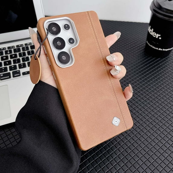 ELEHOLD Magnetic Case for Samsung Galaxy S25 Ultra, Luxury Faux Leather ...