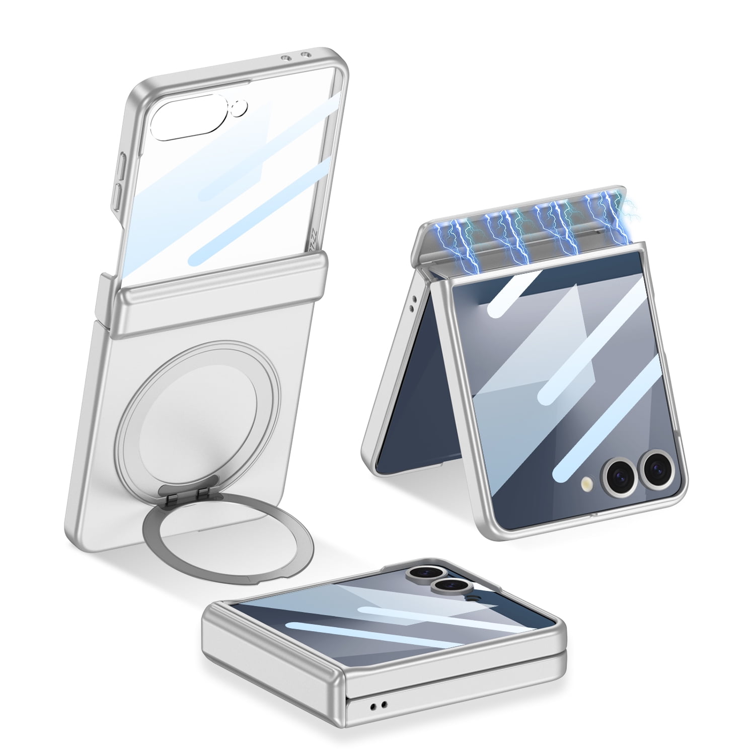 ELEHOLD Magnetic Case for Samsung Galaxy Z Flip 7 with Tempered Glass ...