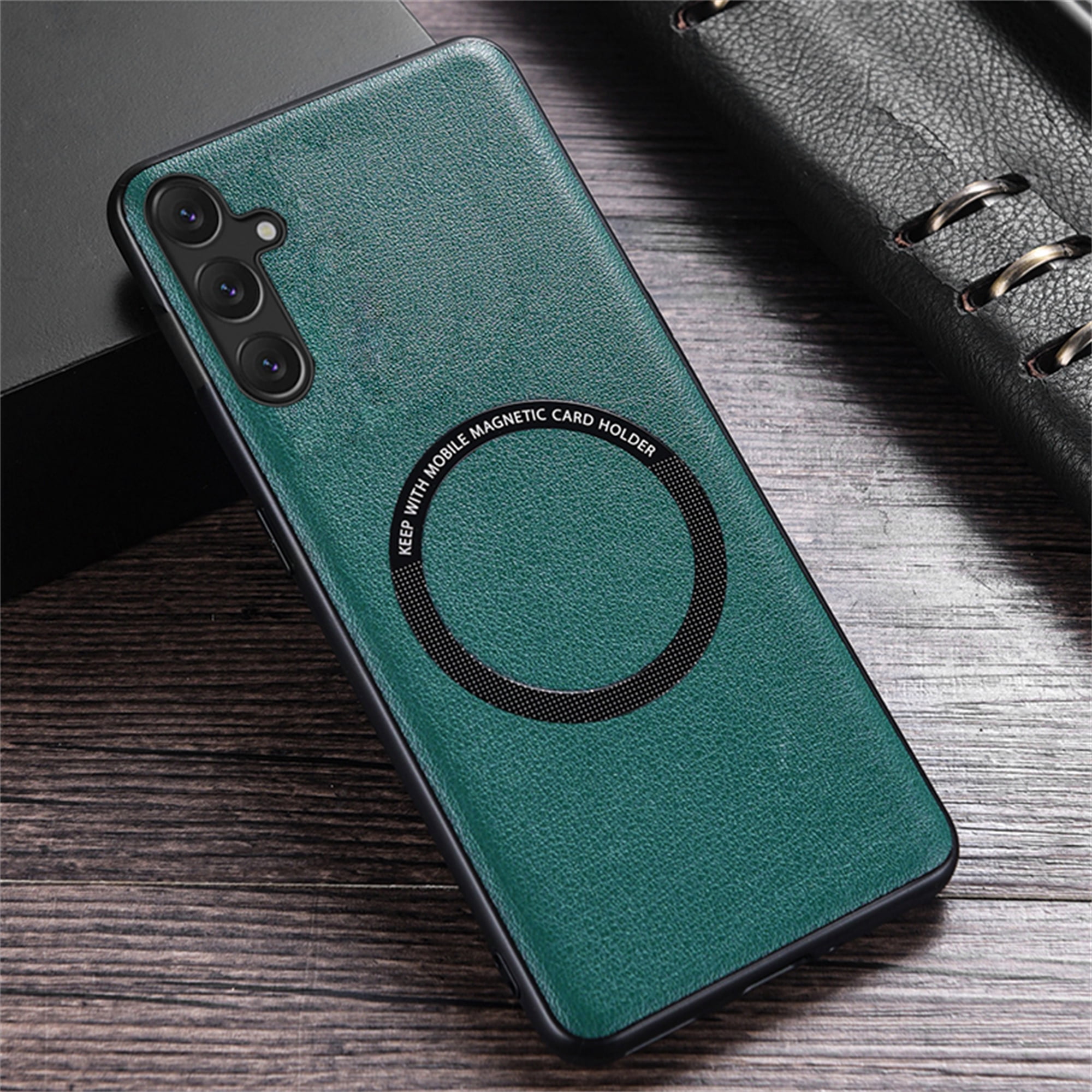 ELEHOLD Magnetic Case for Samsung Galaxy S24, Luxury PU Leather Ultra ...