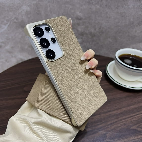 ELEHOLD Magnetic Case for Samsung Galaxy S25, Leather Texture ...