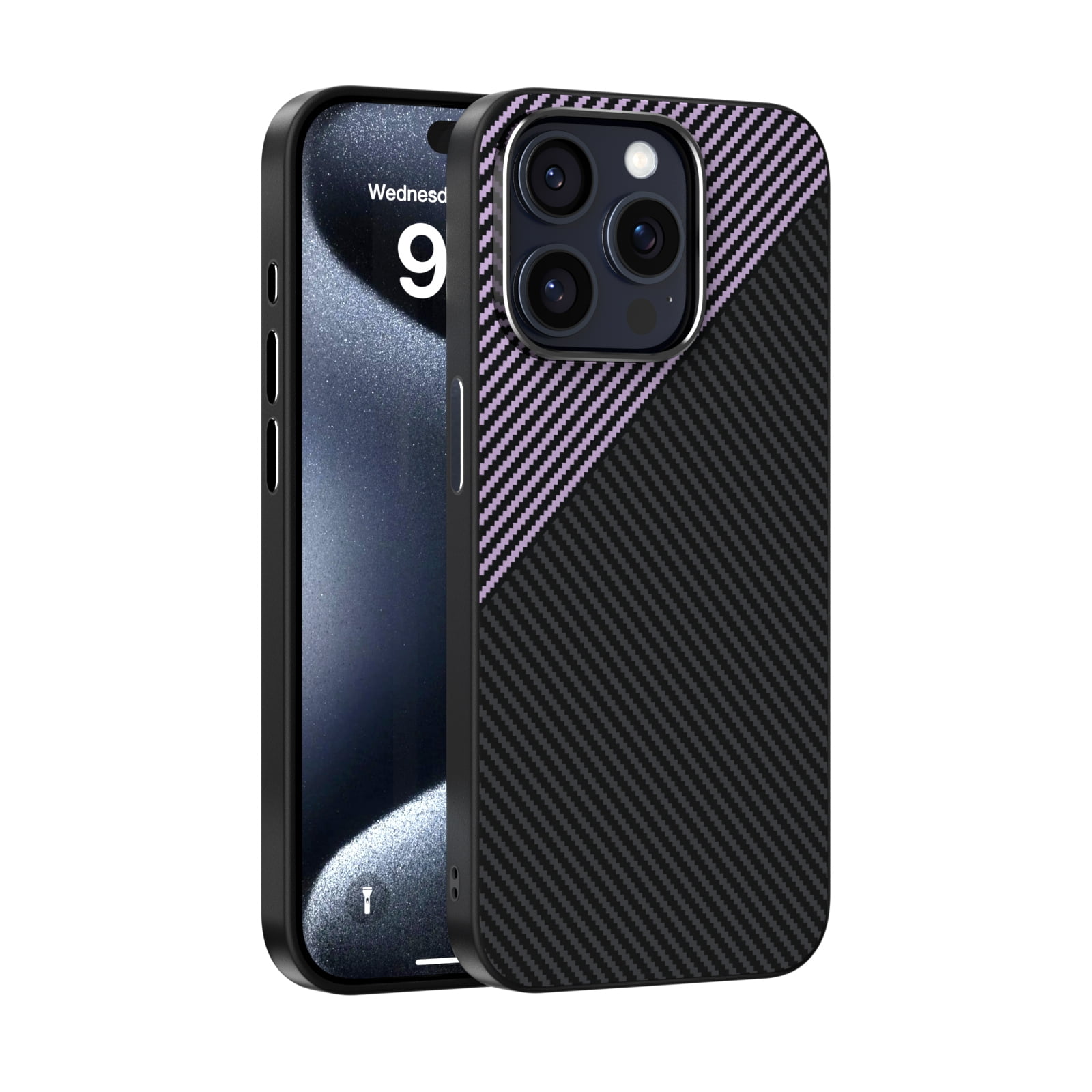 ELEHOLD Magnetic Case for iPhone 15 Pro, Carbon Fiber Texture ...