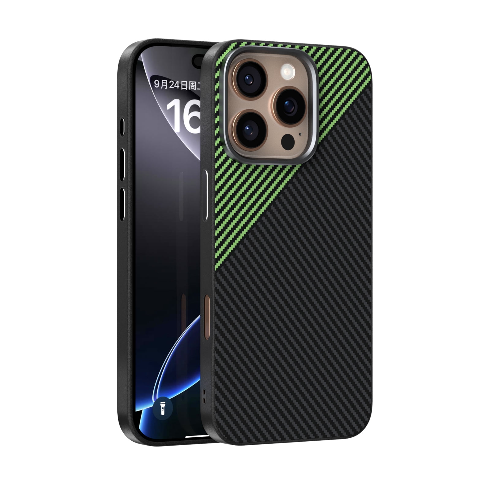 ELEHOLD Magnetic Case for iPhone 16 Pro, Carbon Fiber Texture ...