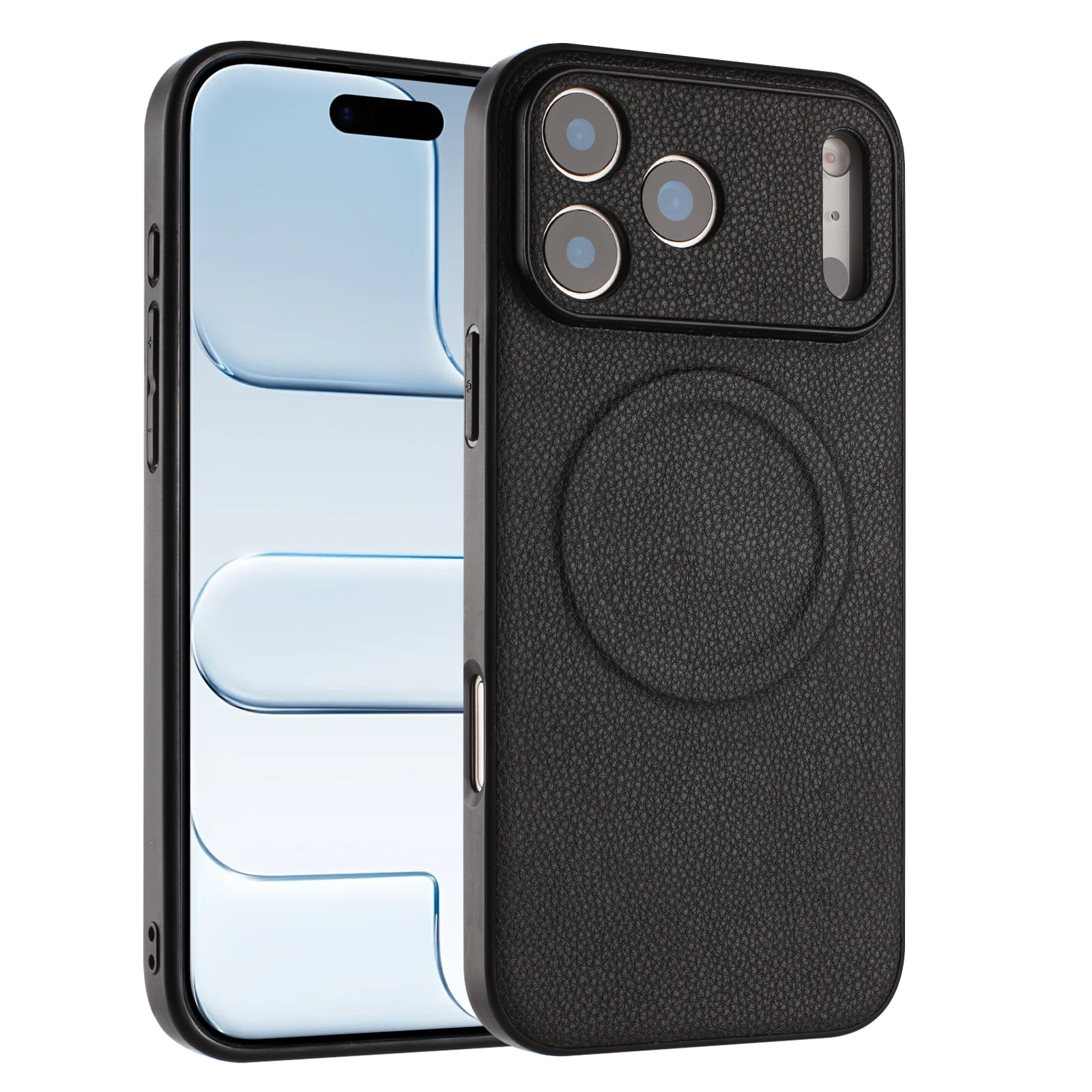 ELEHOLD Magnetic Case for iPhone 17 Pro, Leather Shockproof Camera ...