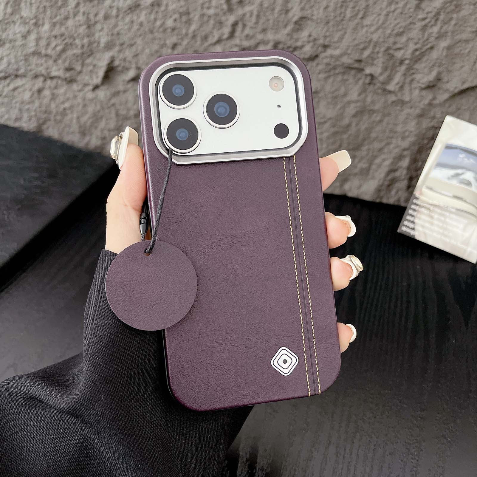 ELEHOLD Magnetic Case for iPhone 17 Pro, Luxury Faux Leather Shockproof ...