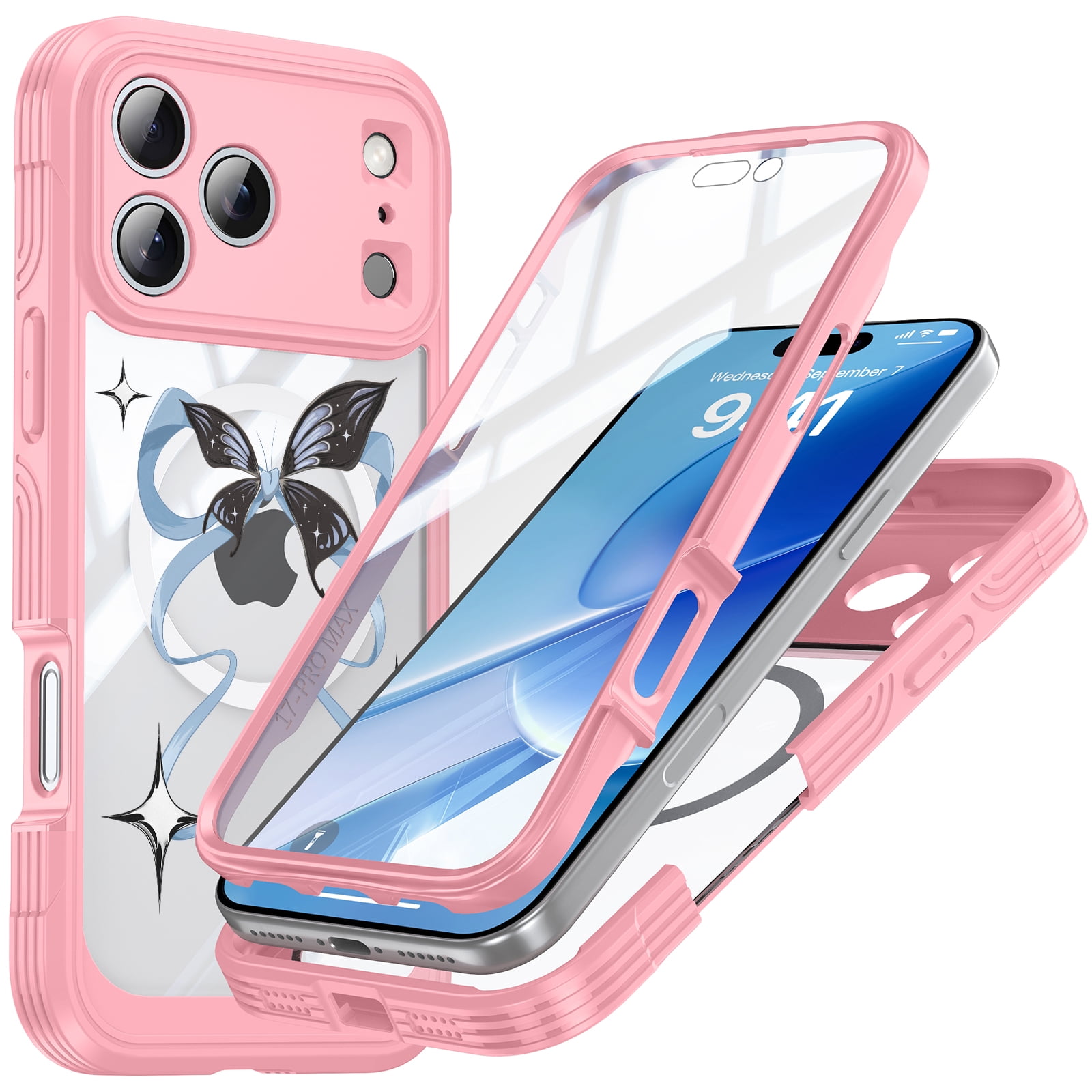 ELEHOLD Magnetic Case for iPhone 17 Pro with Built-in Screen Protector ...