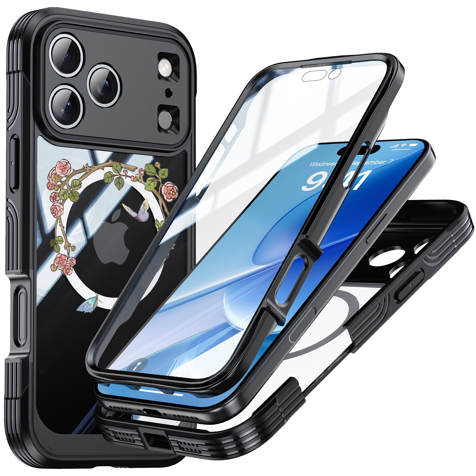 ELEHOLD Magnetic Case for iPhone 17 Pro Max with Built-in Screen ...