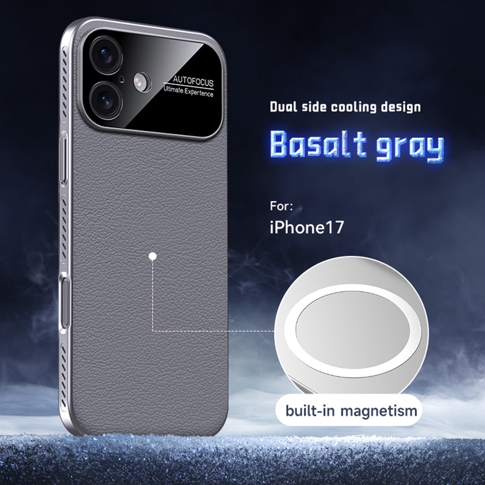 ELEHOLD Magnetic Cooling Leather Case for iPhone 17, Ultra-Thin PC ...