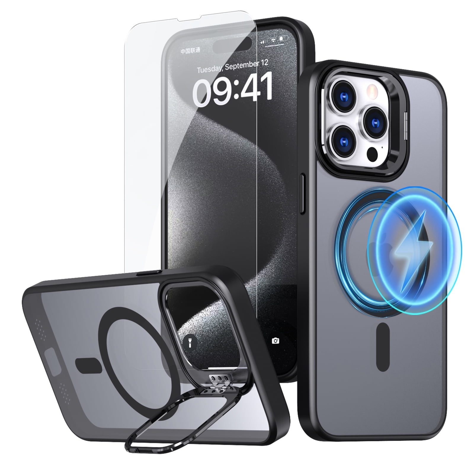 ELEHOLD Matte Magnetic Case for iPhone 15,Translucent Clear Lens Frame ...