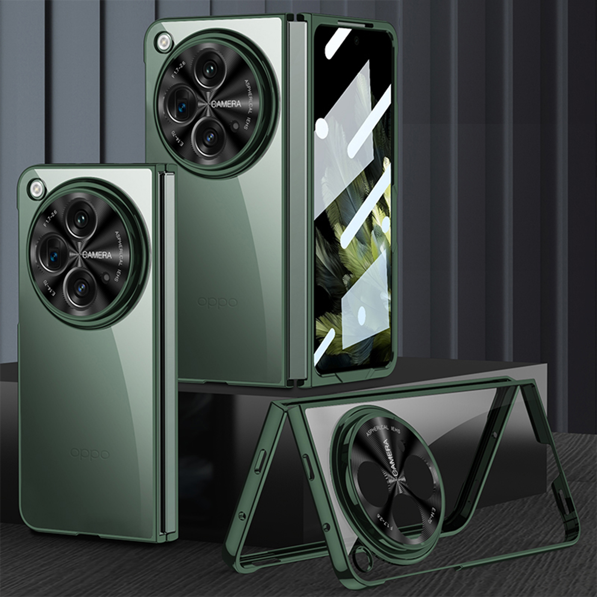 ELEHOLD for OnePlus Open Clear Case with Built-in Screen Protector ...