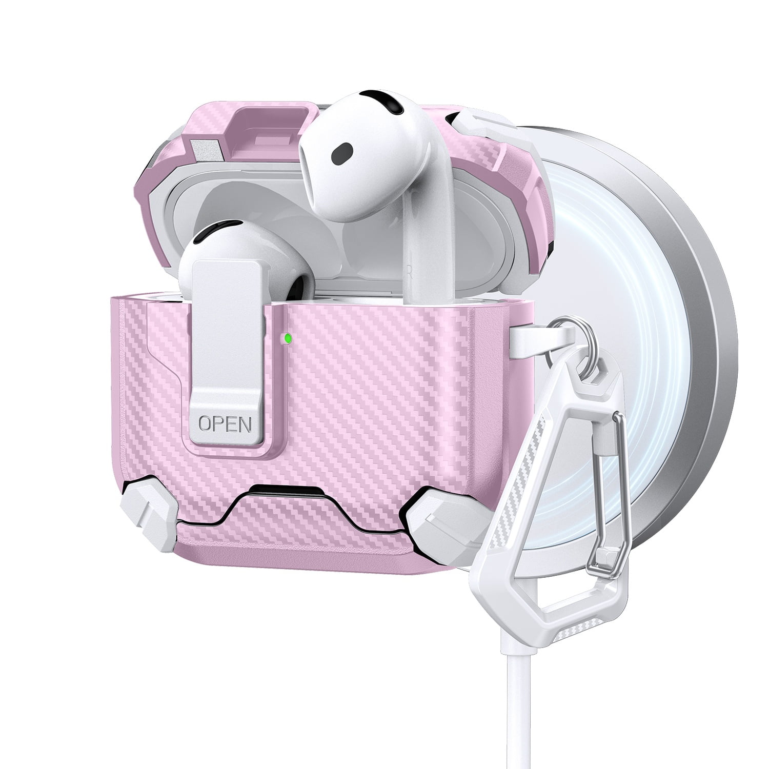 ELEHOLD Rugged AirPods Case For Airpods 4th Gen, Magnetic Charging ...