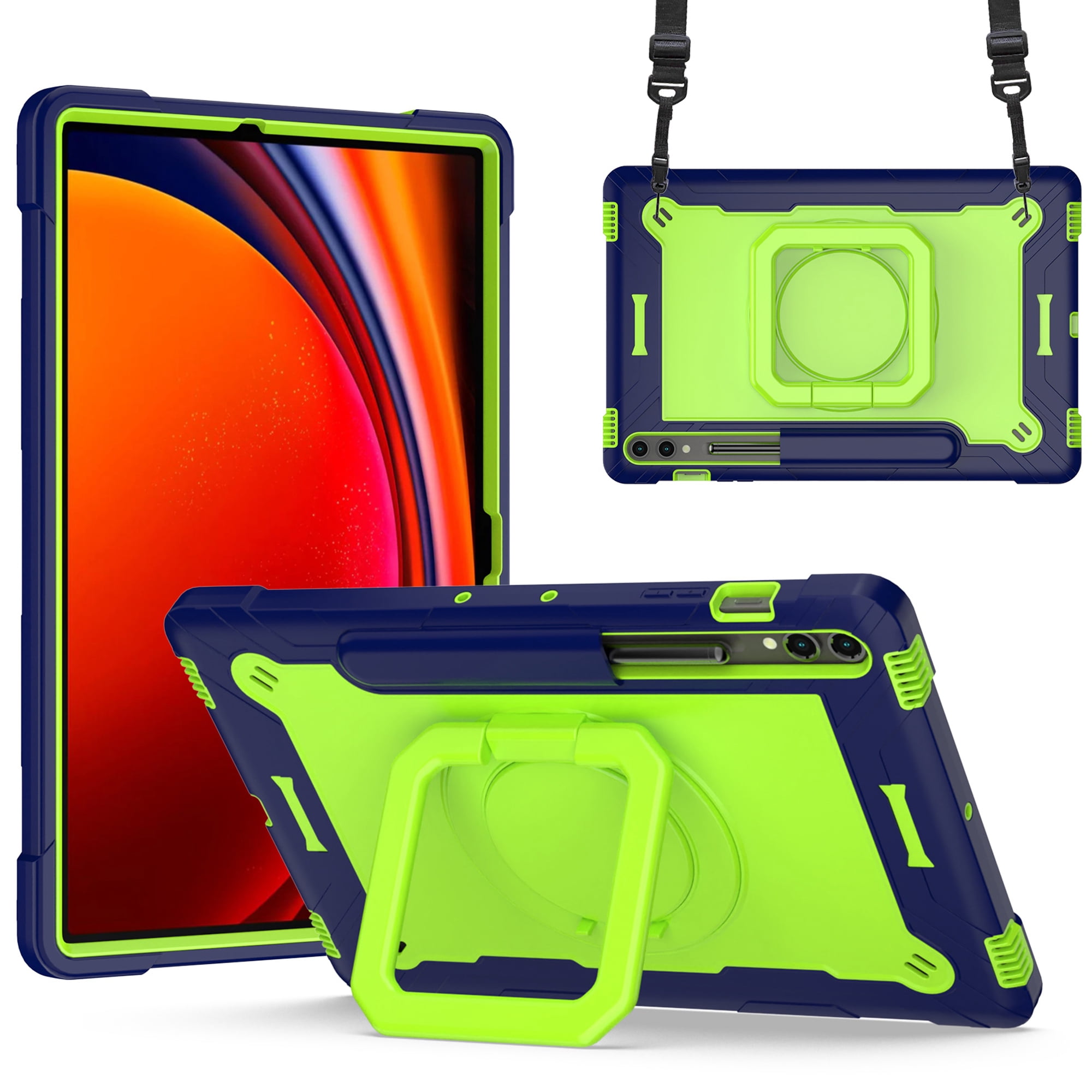 ELEHOLD Rugged Case for Samsung Galaxy Tab S9+/S9 FE+ 2023 with 360 ...