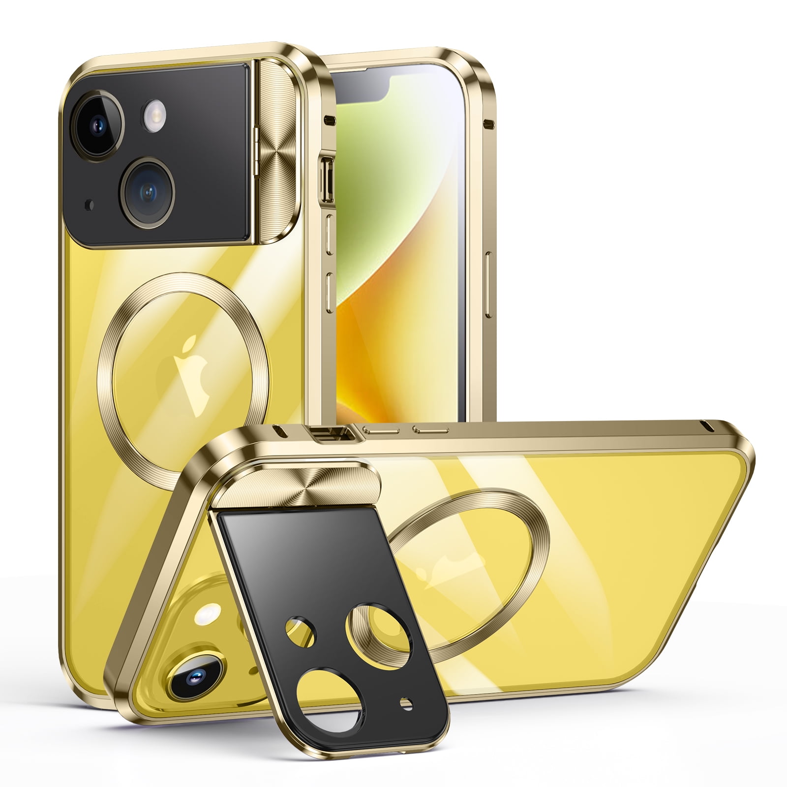 ELEHOLD Rugged Case for iPhone 13 Metal Aluminium Alloy Frame Case with ...