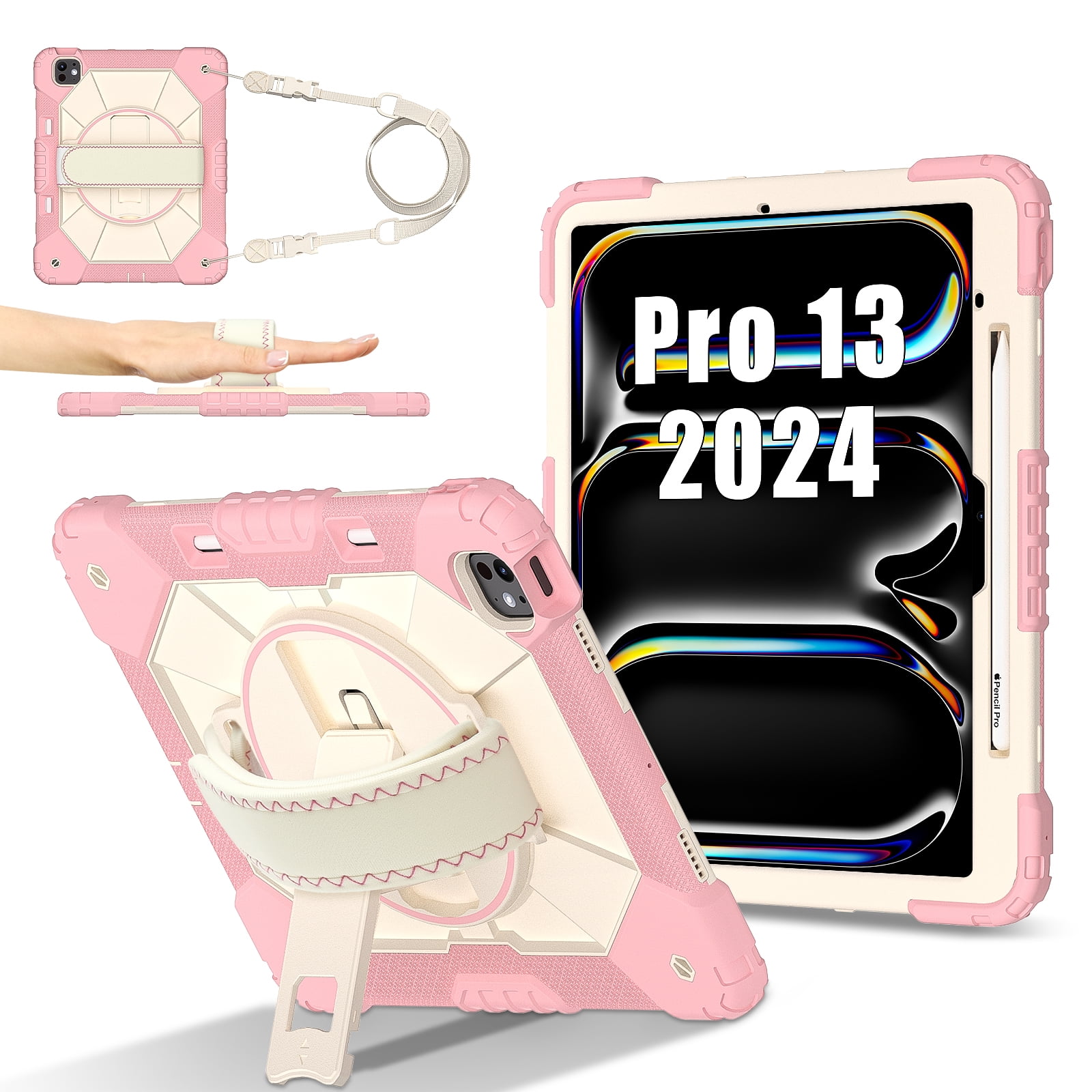 ELEHOLD Rugged Hybrid Case For iPad Pro 13 2024, with Built-in ...