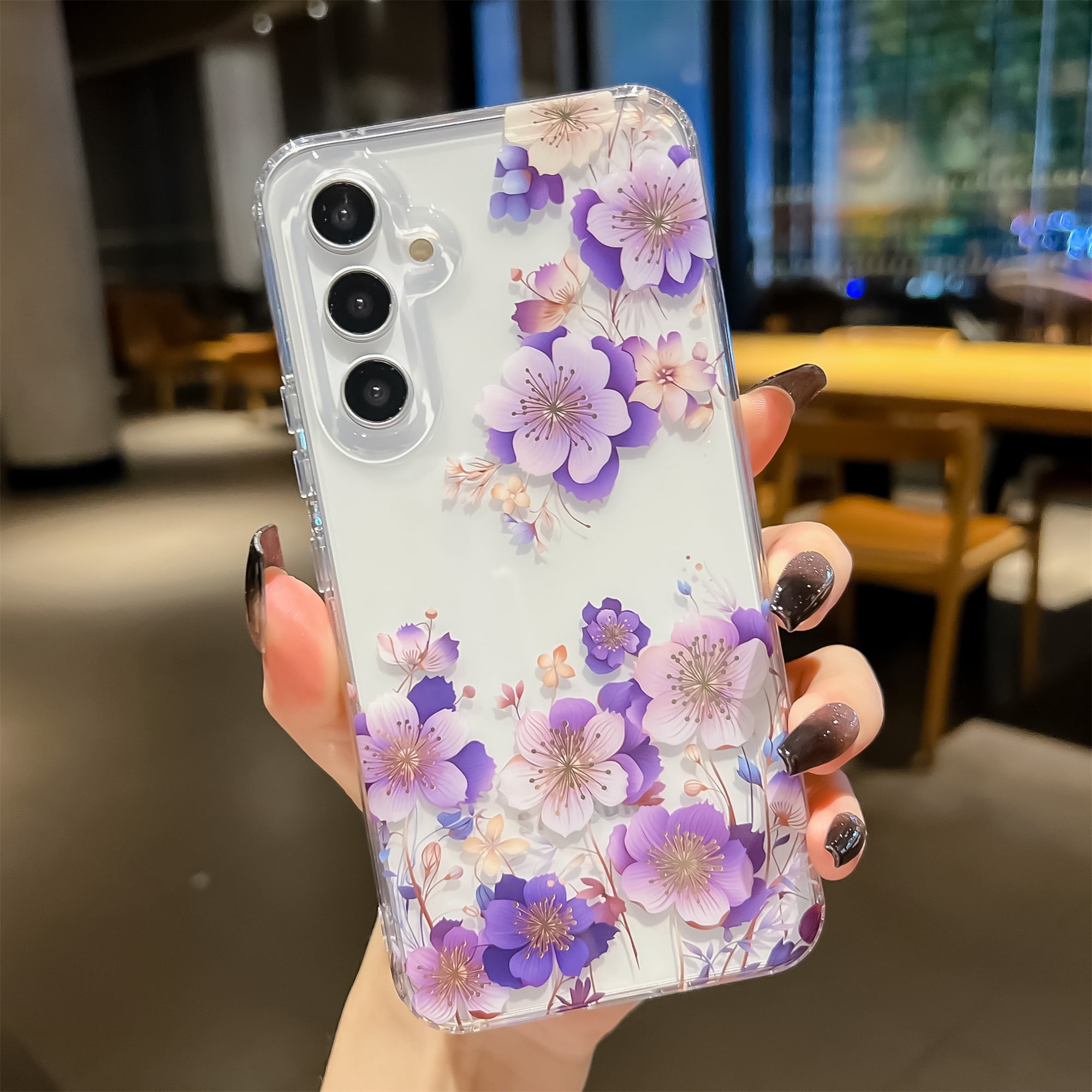 ELEHOLD for Samsung Galaxy A14 5G Case Flower Floral Embossed Pattern ...