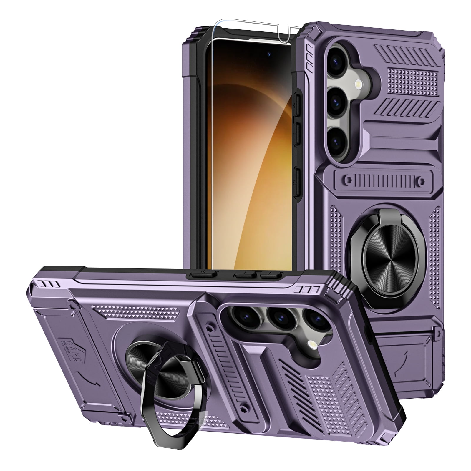 ELEHOLD for Samsung Galaxy A35 Rugged Hard Case with Metal Ring Holder ...