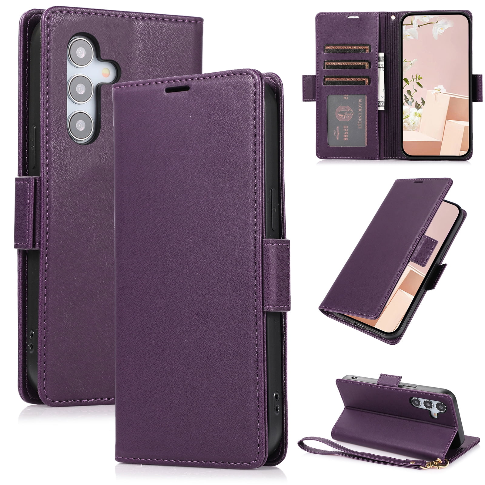 ELEHOLD For Samsung Galaxy A56 5G Case,PU Leather Flip Cover Card ...
